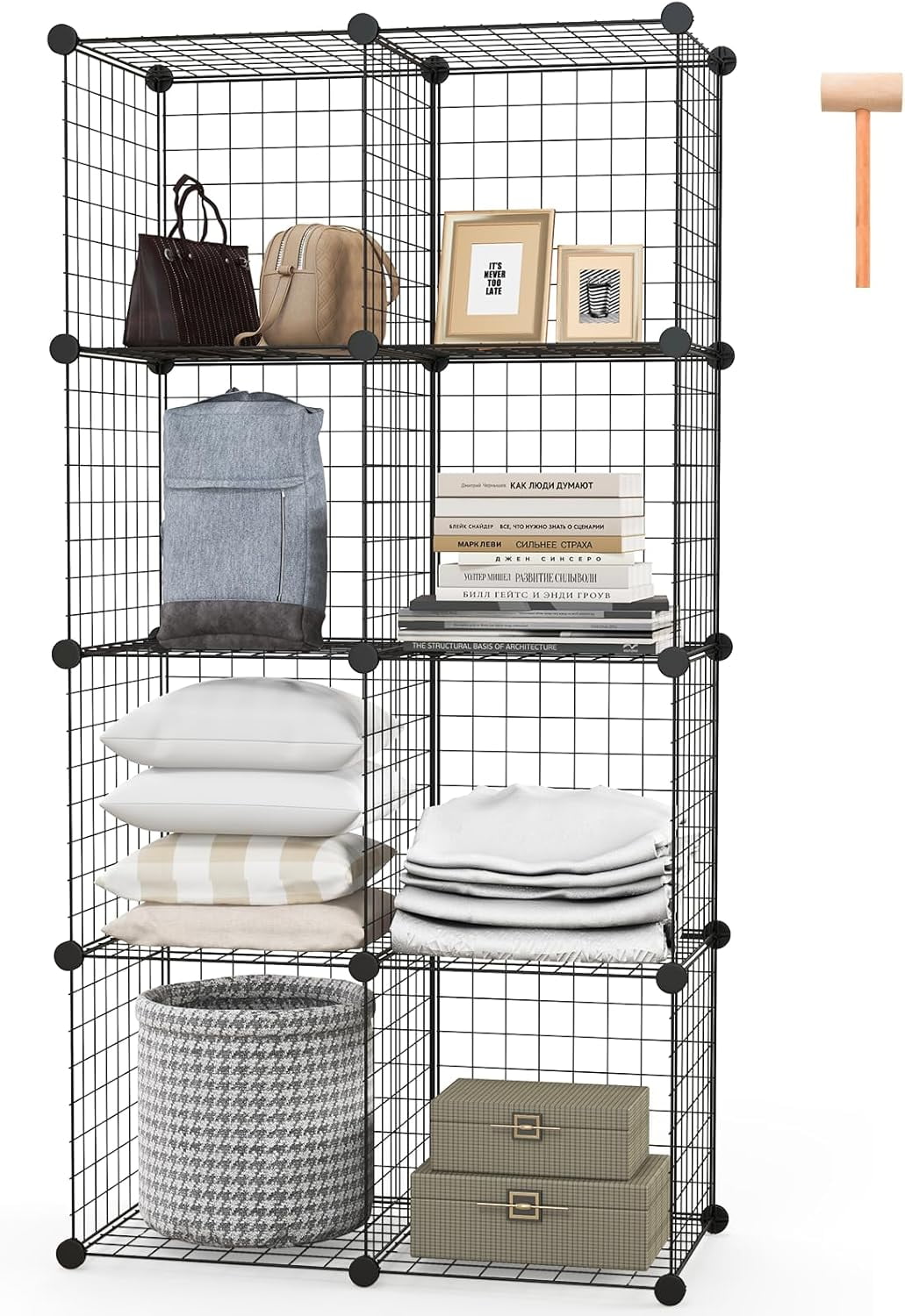 NAFORT Wire Cube Storage System, DIY Metal Grid Cube Storage Organizer ...