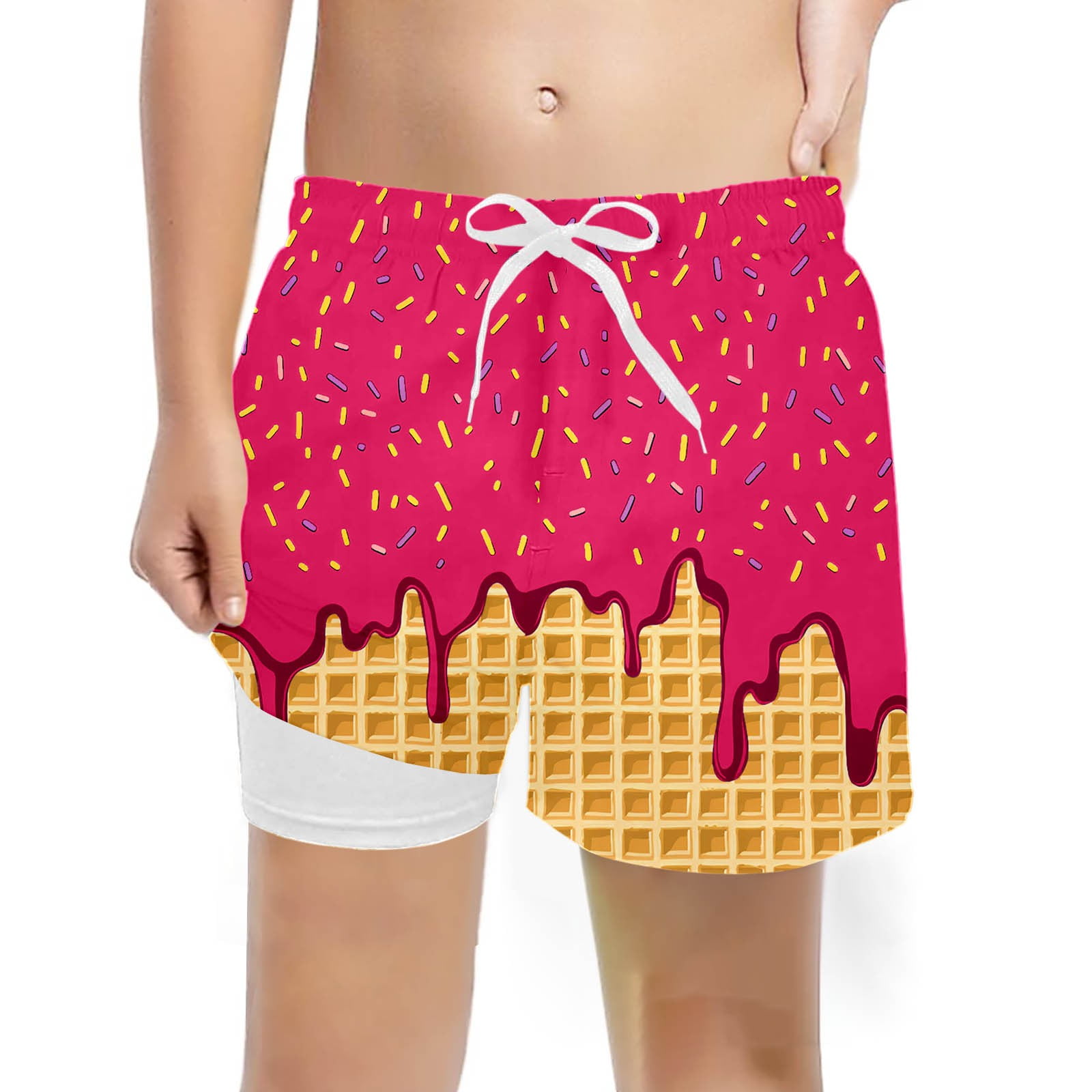 NAFUU Boy's Swim Trunks Ice Cream Swim Shorts For Kids Summer Beach ...