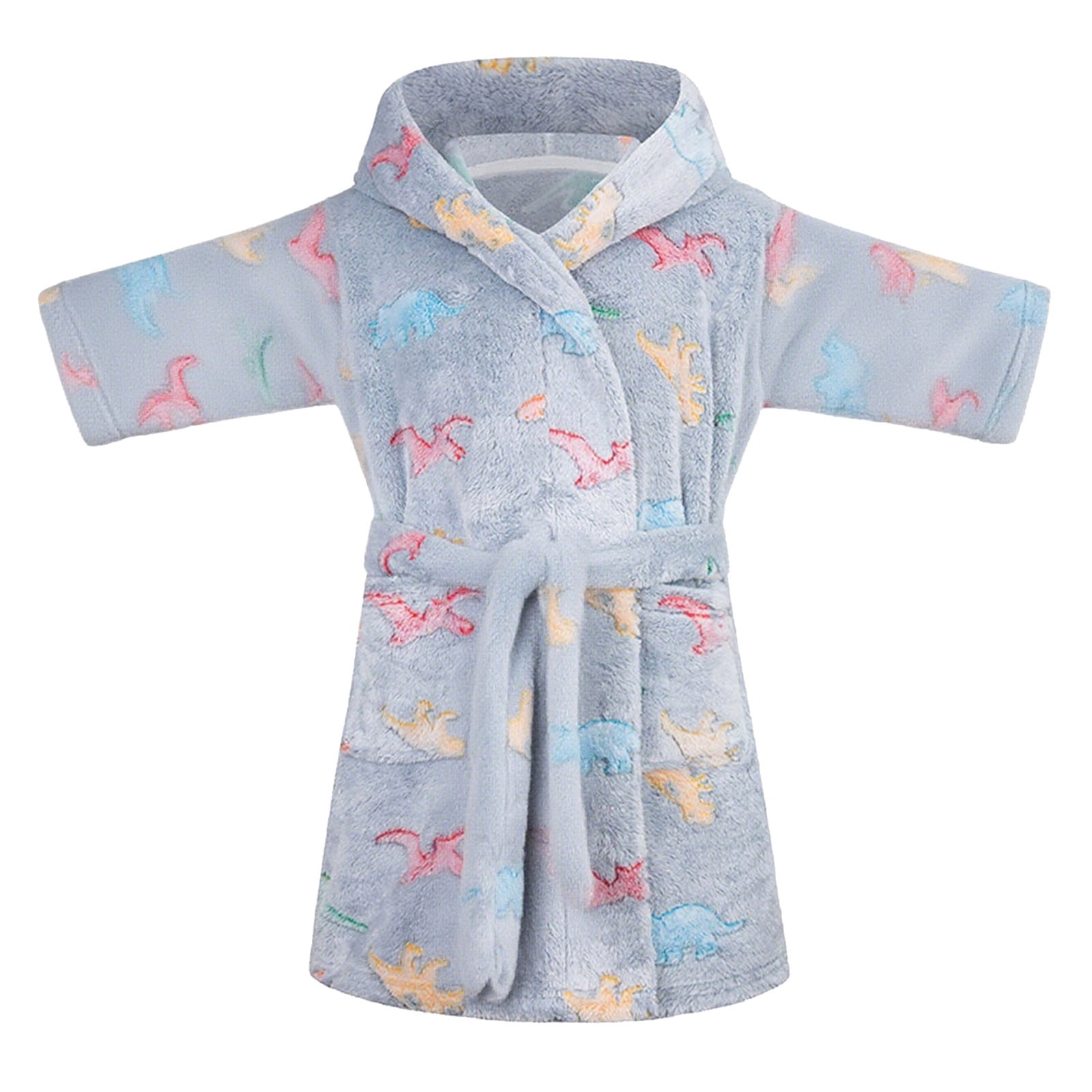 NAFUU Girls Hooded Robes Cartoon Print Warm Sleep Clothing Soft Fuzzy ...