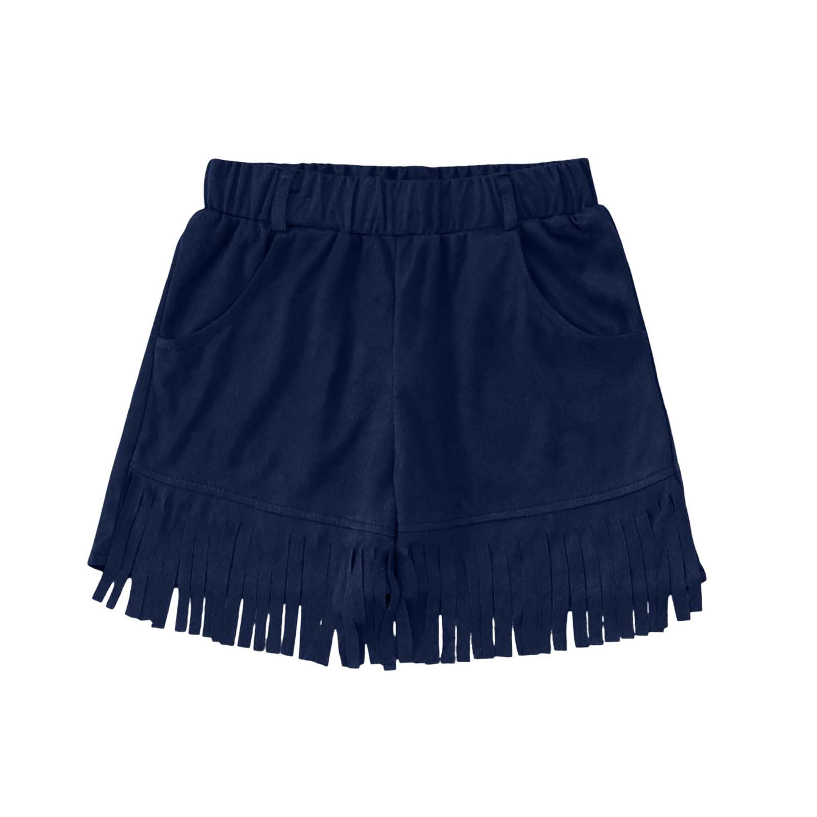 NAFUU Girls Jeans Shorts Trendy Girls Shorts Bohemian Fringe Shorts ...