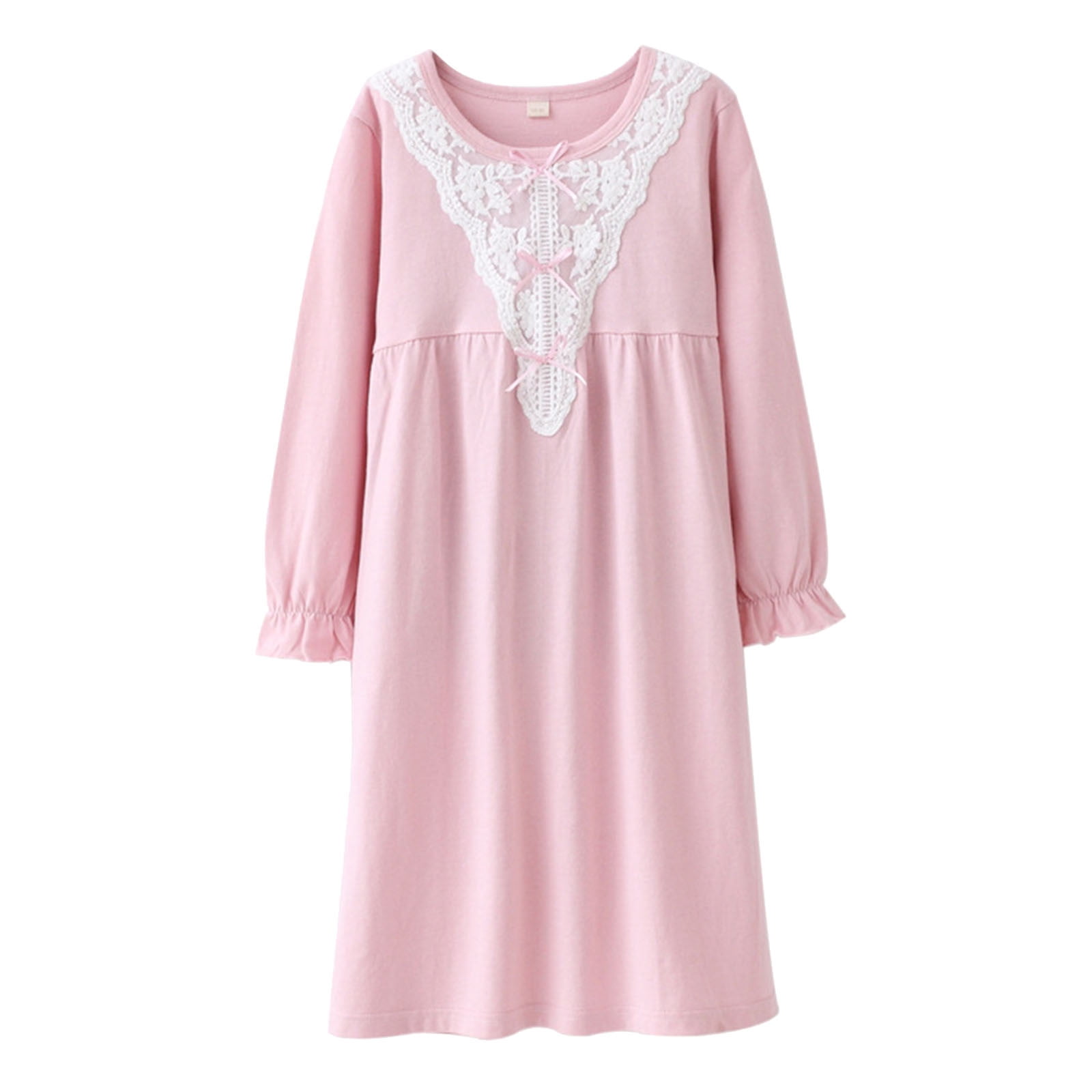NAFUU Girls Long Nightgown Pajamas Princess Dresses Soft Nightdress ...