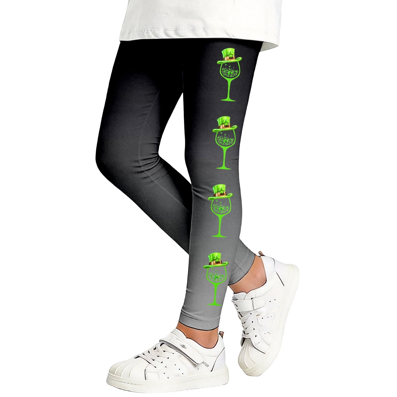 NAFUU Girls Pants St Patricks Day Printed Leggings Casual Fashion Yoga ...
