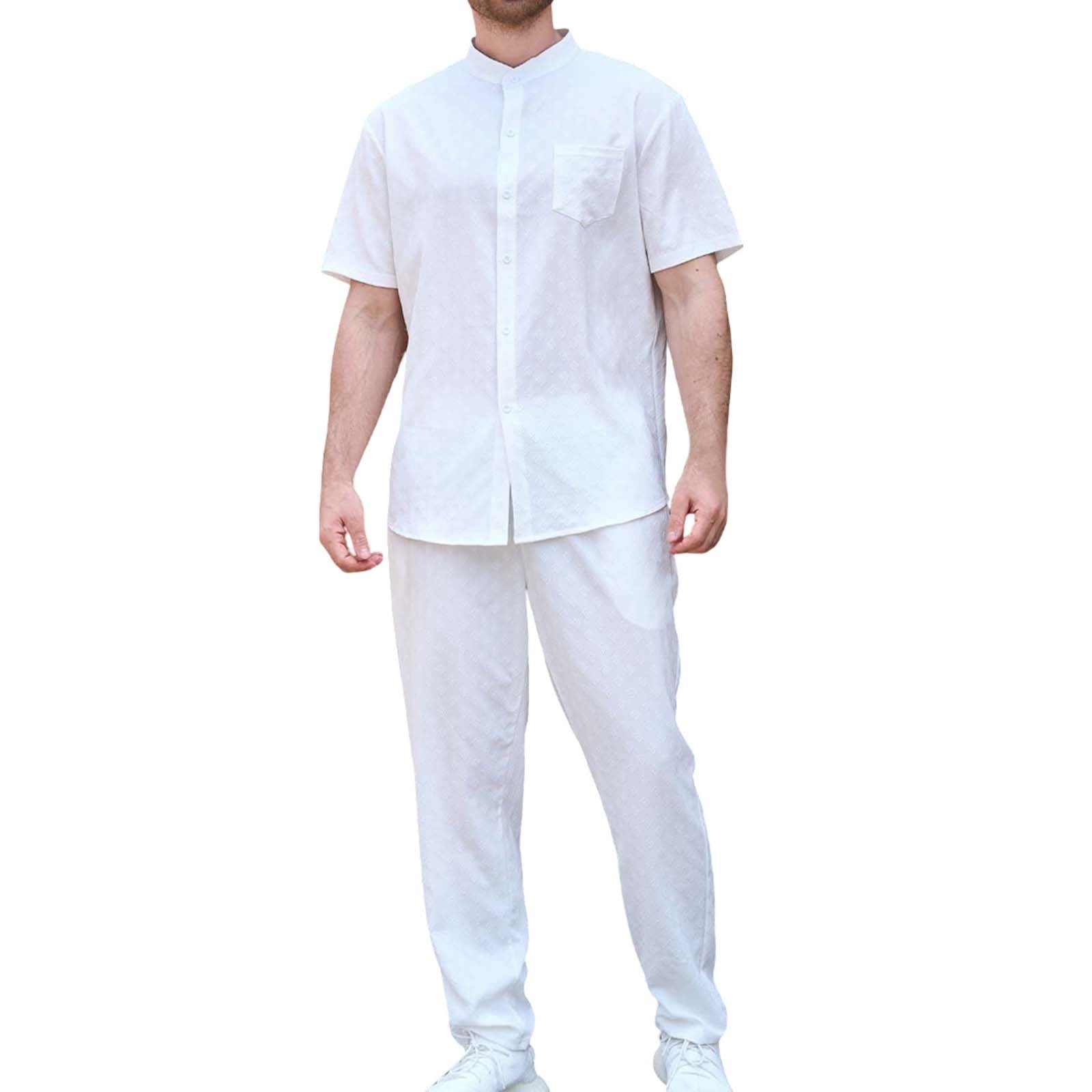 NAFUU Men 2 Piece Beach Outfits Men's New Summer Men's Jacquard Trend ...