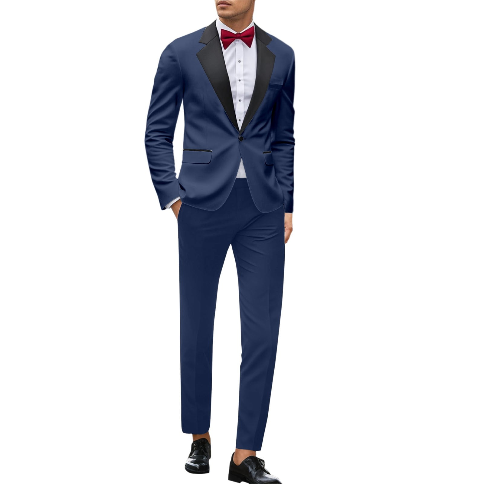 NAFUU Men's Suits 2 Piece Set Mens Suit Slim Fit Formal One Button Blazer Jacket Pants Tuxedo ...