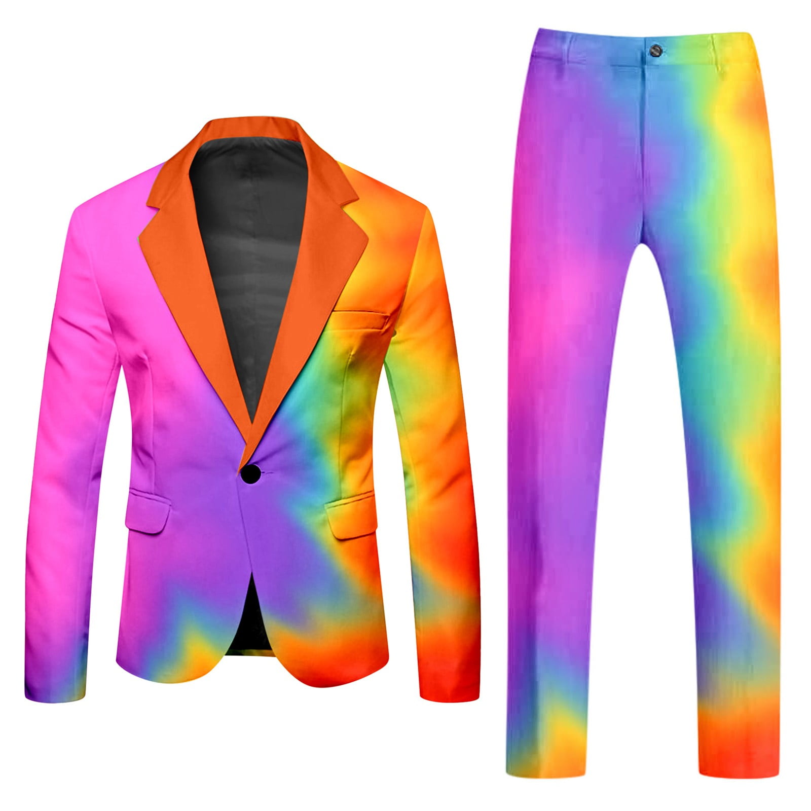 NAFUU Men's Suits Mens Rainbow Suits Slim Fit Blazer Jacket And Pants ...
