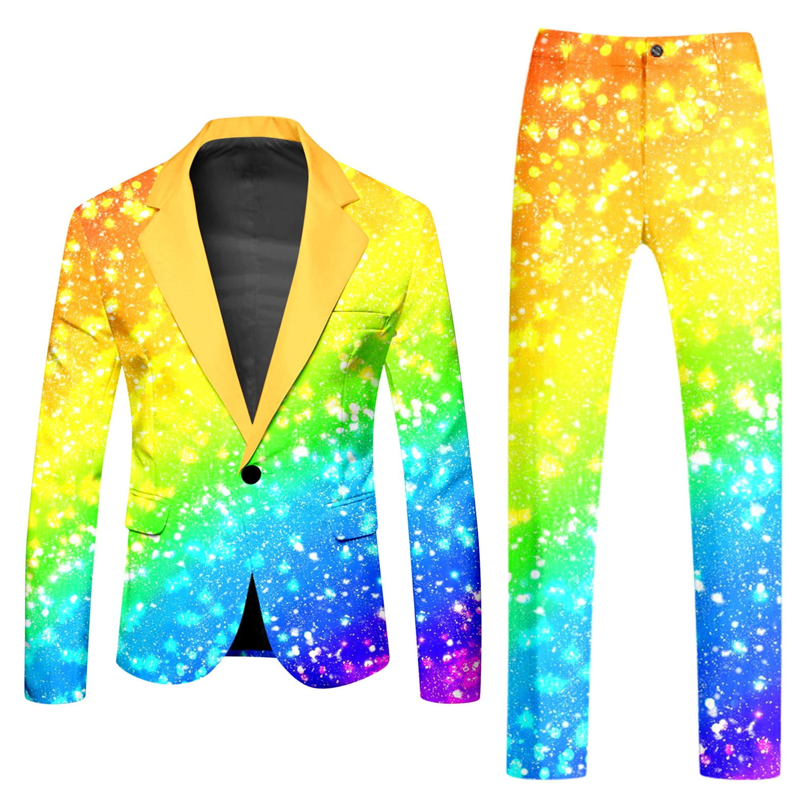 NAFUU Men's Suits Mens Rainbow Suits Slim Fit Blazer Jacket And Pants ...