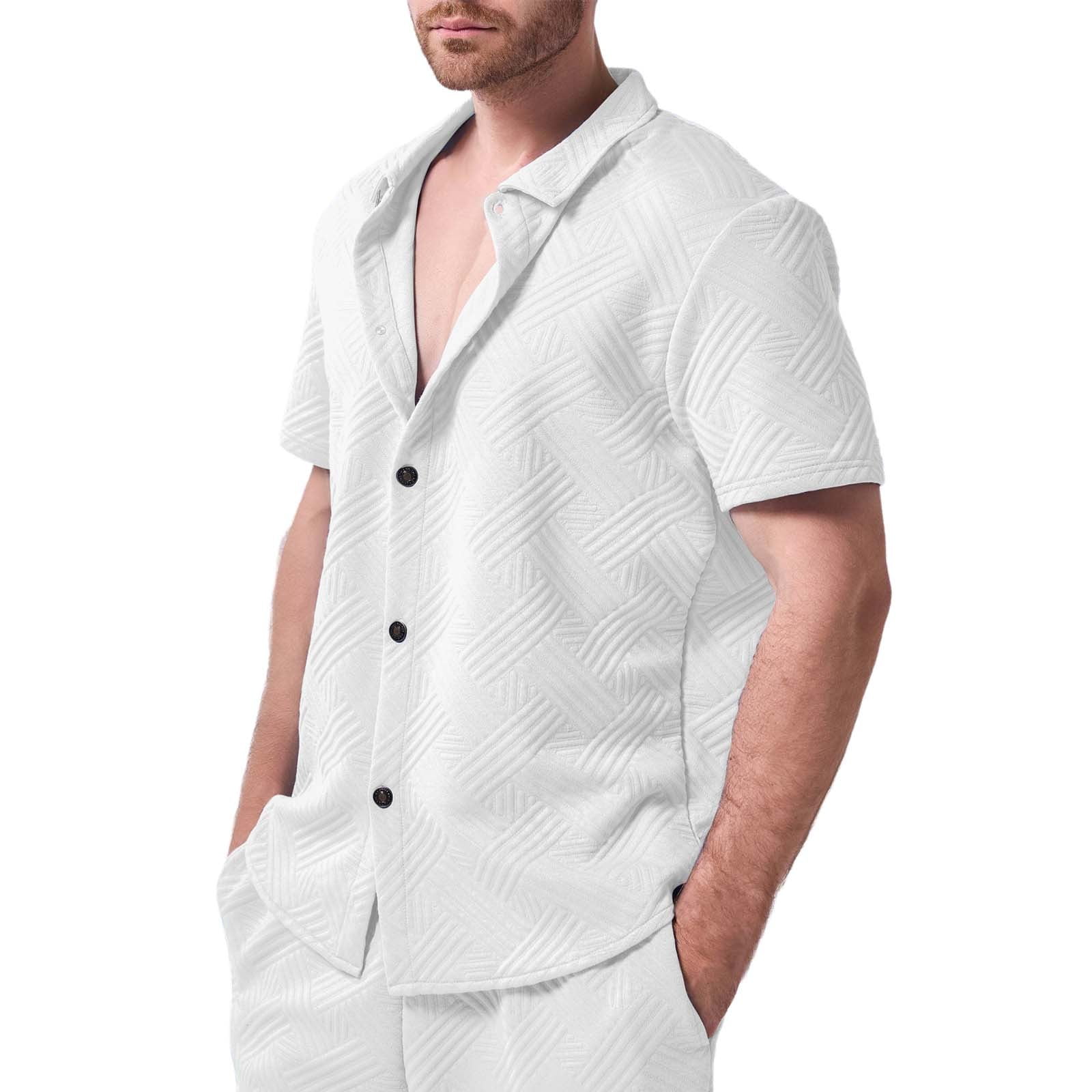 NAFUU Mens Summer Beach 2 Piece Outfits Men's Casual Short Sets Solid ...