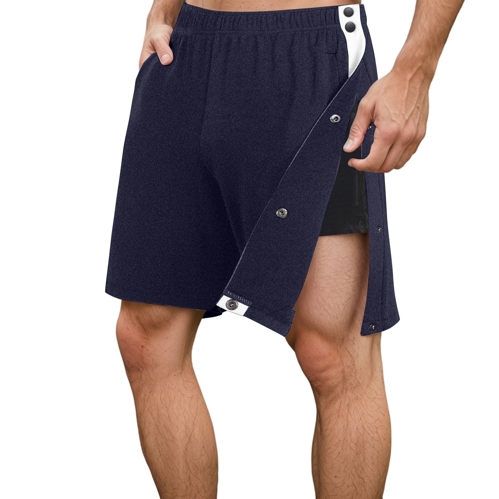 NAFUU Mens Tear Away Shorts Post Surgery Recovery Side Snap Shorts ...