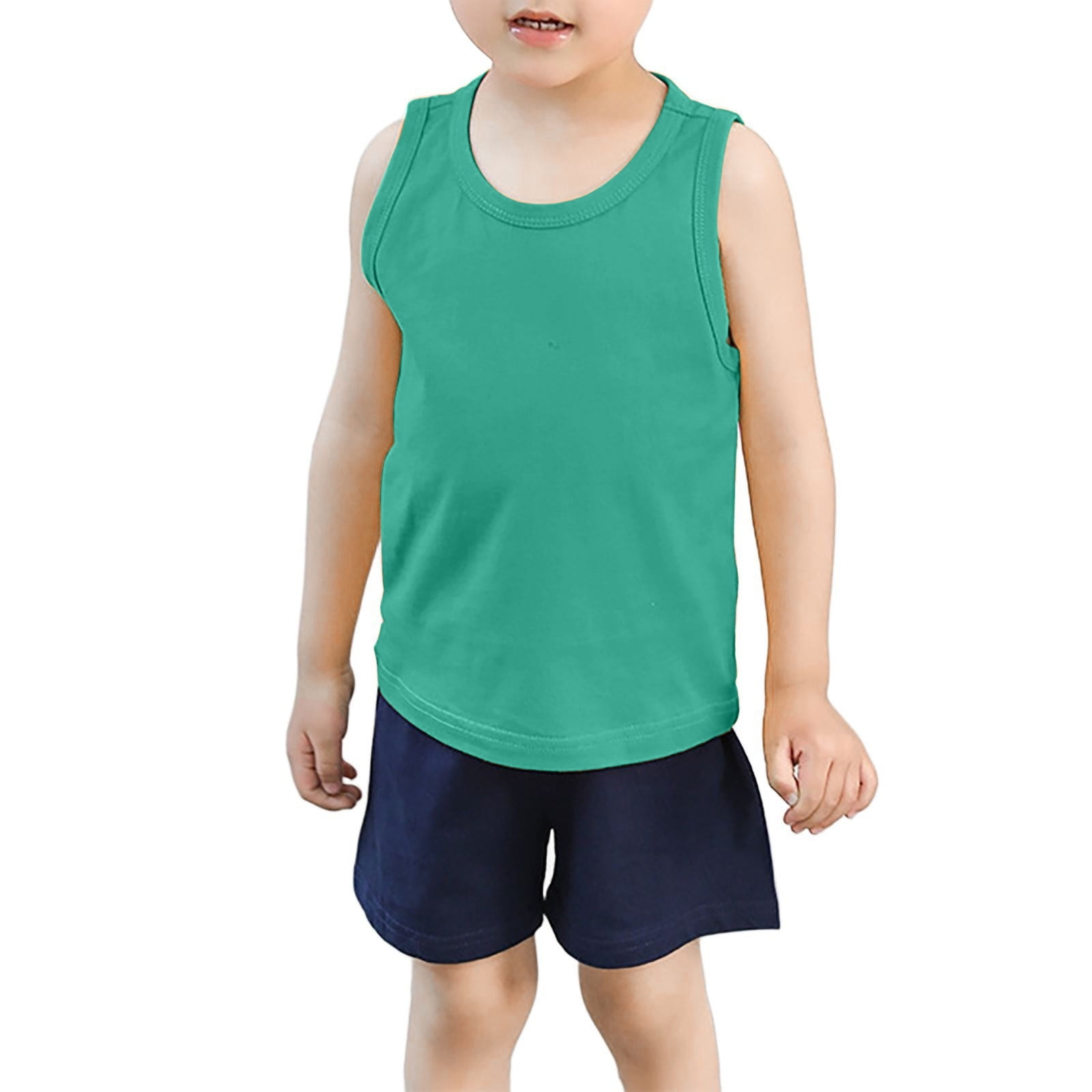 NAFUU Toddler Kids Baby Boys Girls Tank Tops Solid Color T Shirts ...