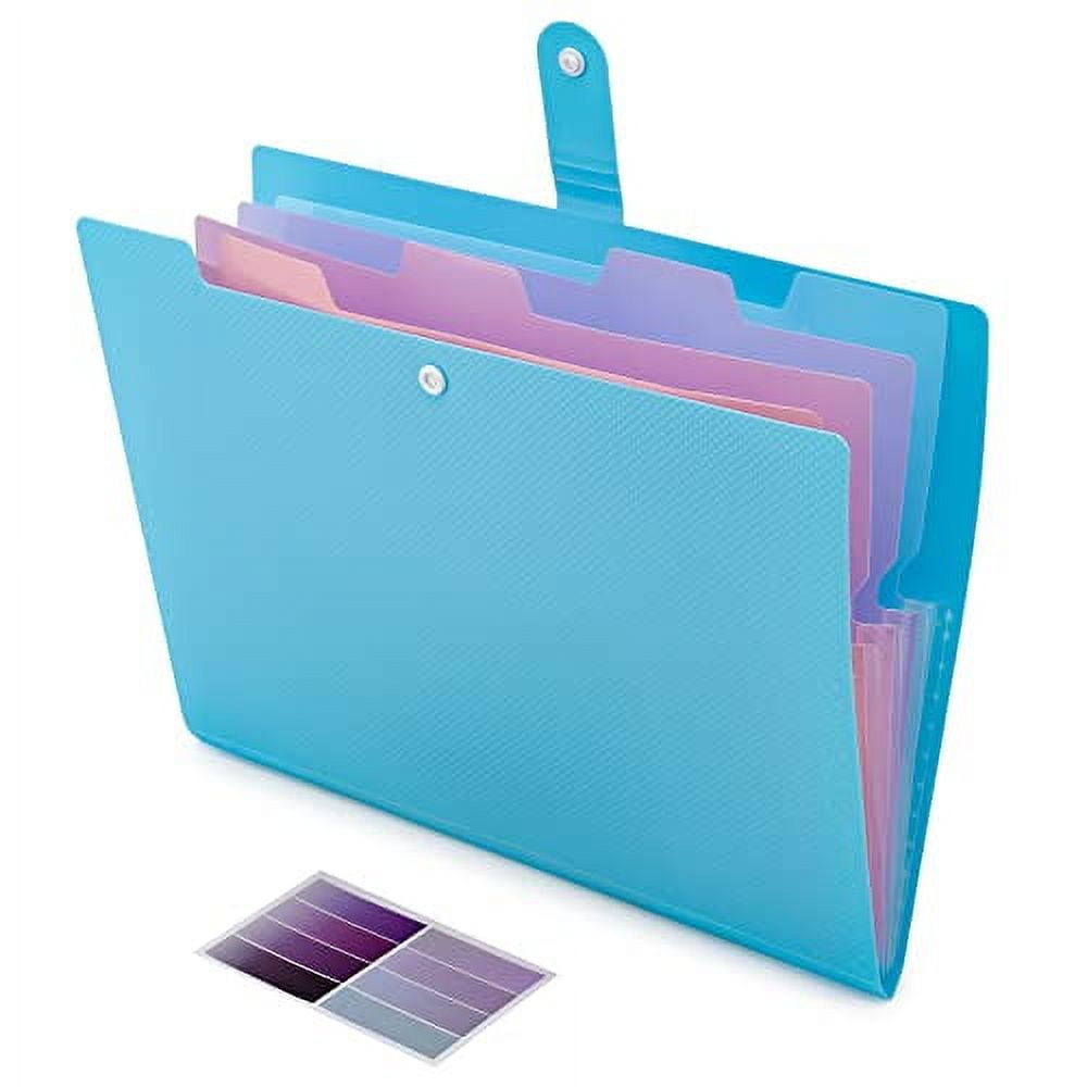 NAFY Colorful Expanding File Folder, 5 Pockets Folder with Colored ...