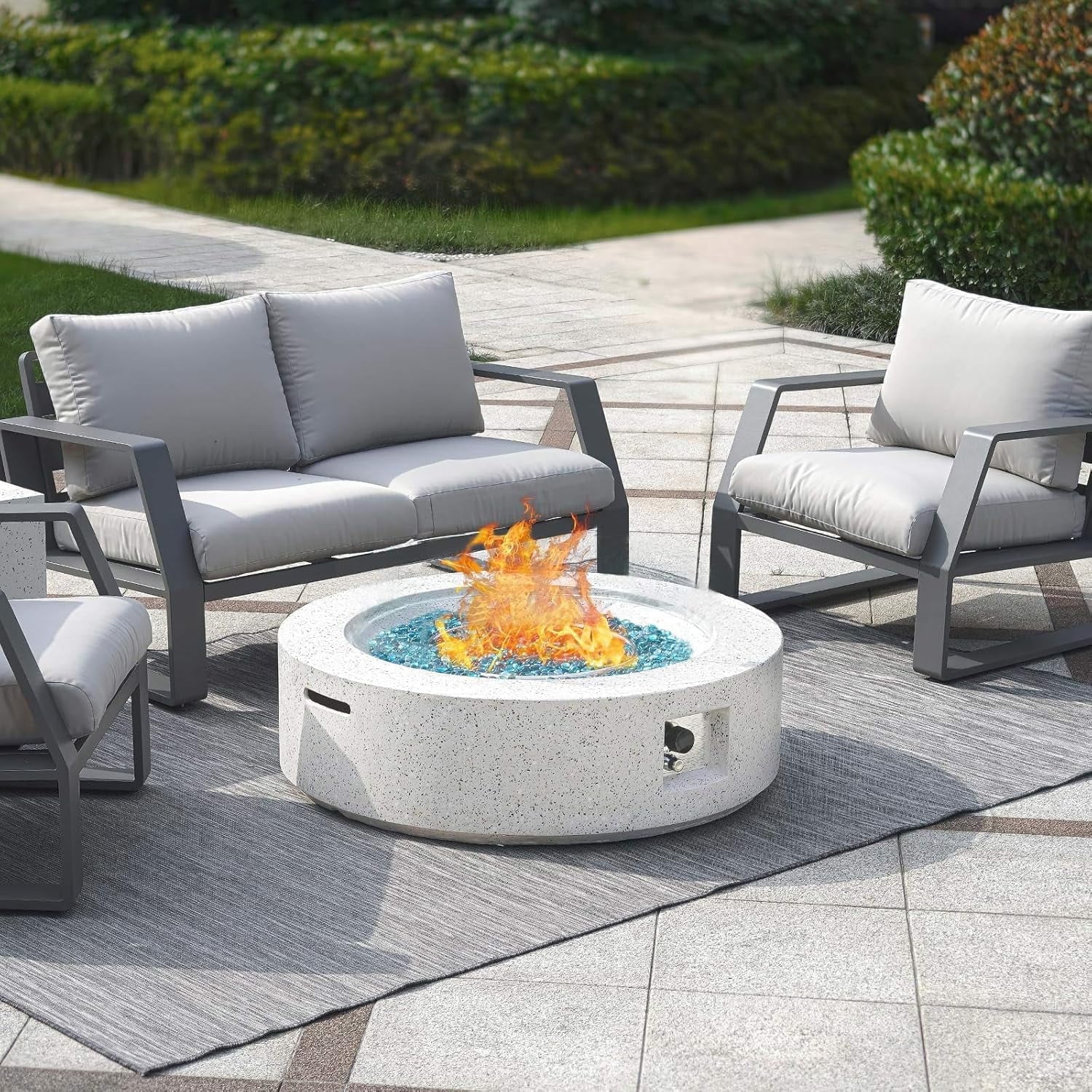 Propane Fire Pit Table, 41-Inch Outdoor Gas Fire Table 50,000BTU ...