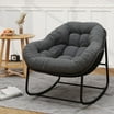 SWITTE Outdoor Rocking Chair, Indoor Lounge Rocking Chair with Cushion ...