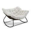 SWITTE Outdoor Rocking Chair, Indoor Lounge Rocking Chair with Cushion ...