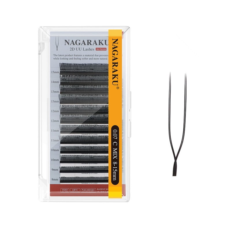 NAGARAKU 2D UU Soft Light Natural U Shape YY Eyelash Extensions Black 0 ...