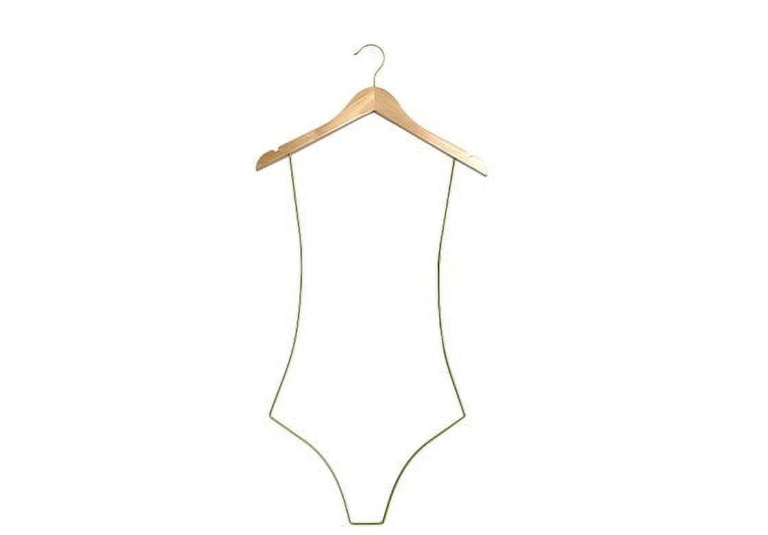 NAHANCO Wooden Body Shape Display Hanger, Natural W/Brushed Chrome ...