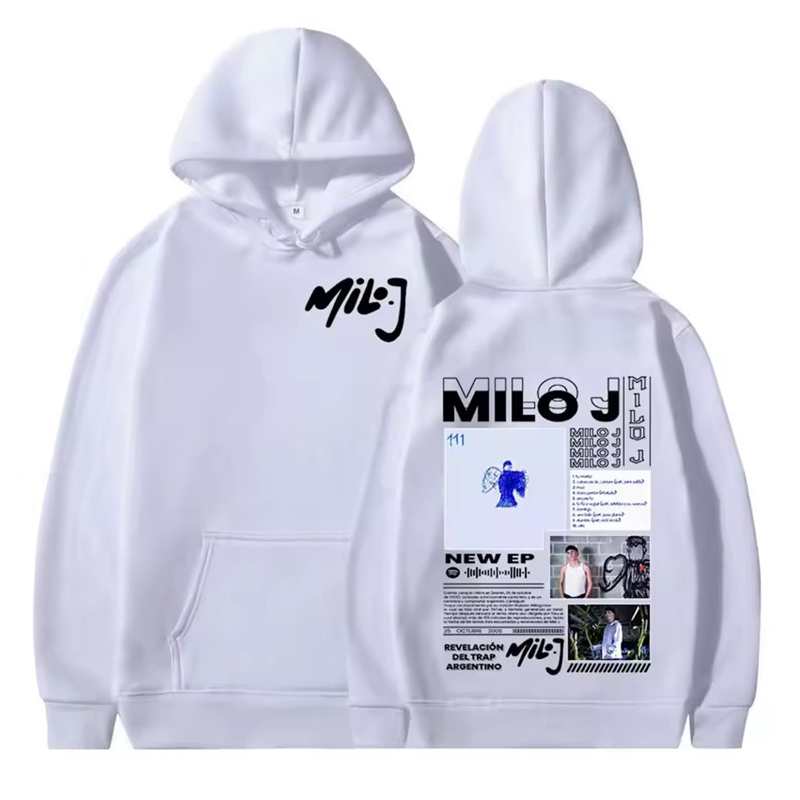 NAIKAIKU Milo J Hoodie Hip Hop Rapper Logo Sweatshirt Unisex white5 ...