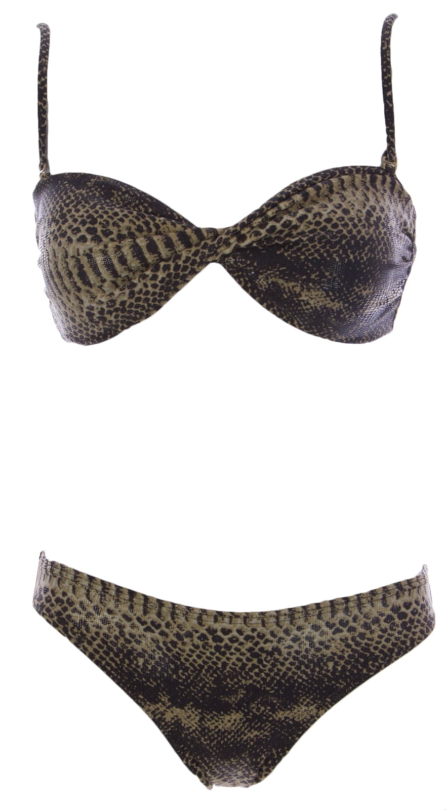 NAILA Women's Katia Bandeau Bikini Set Sz Extra Small Python - Walmart.com