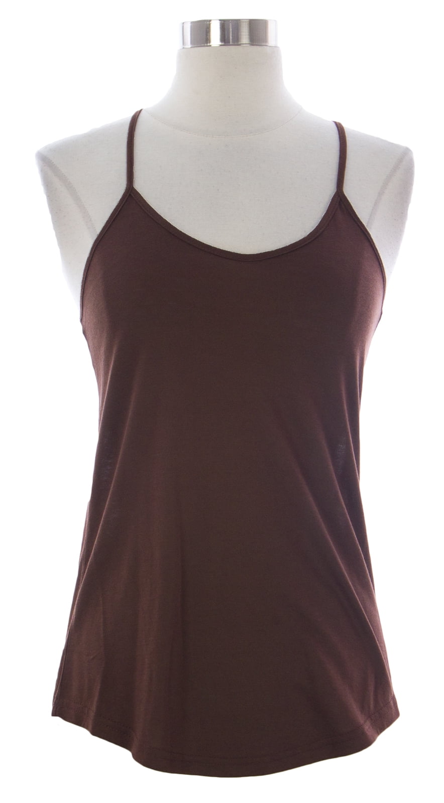 NAILA Women's Spaghetti Strap Racerback Tank Top Sz Large Brown ...
