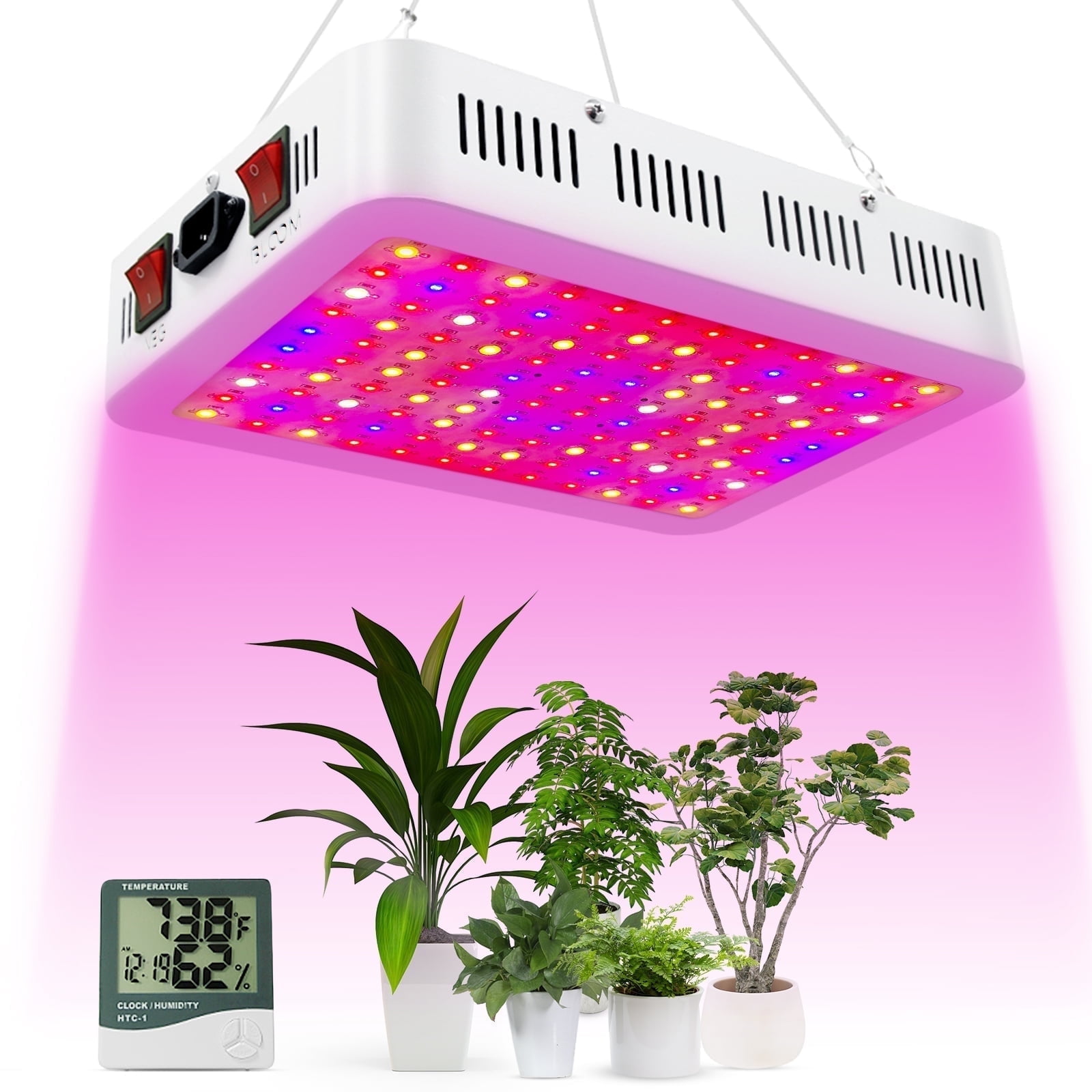 NAILGIRLS Grow Light 1500W LED Plant Grow Light Full Spectrum,Dual ...