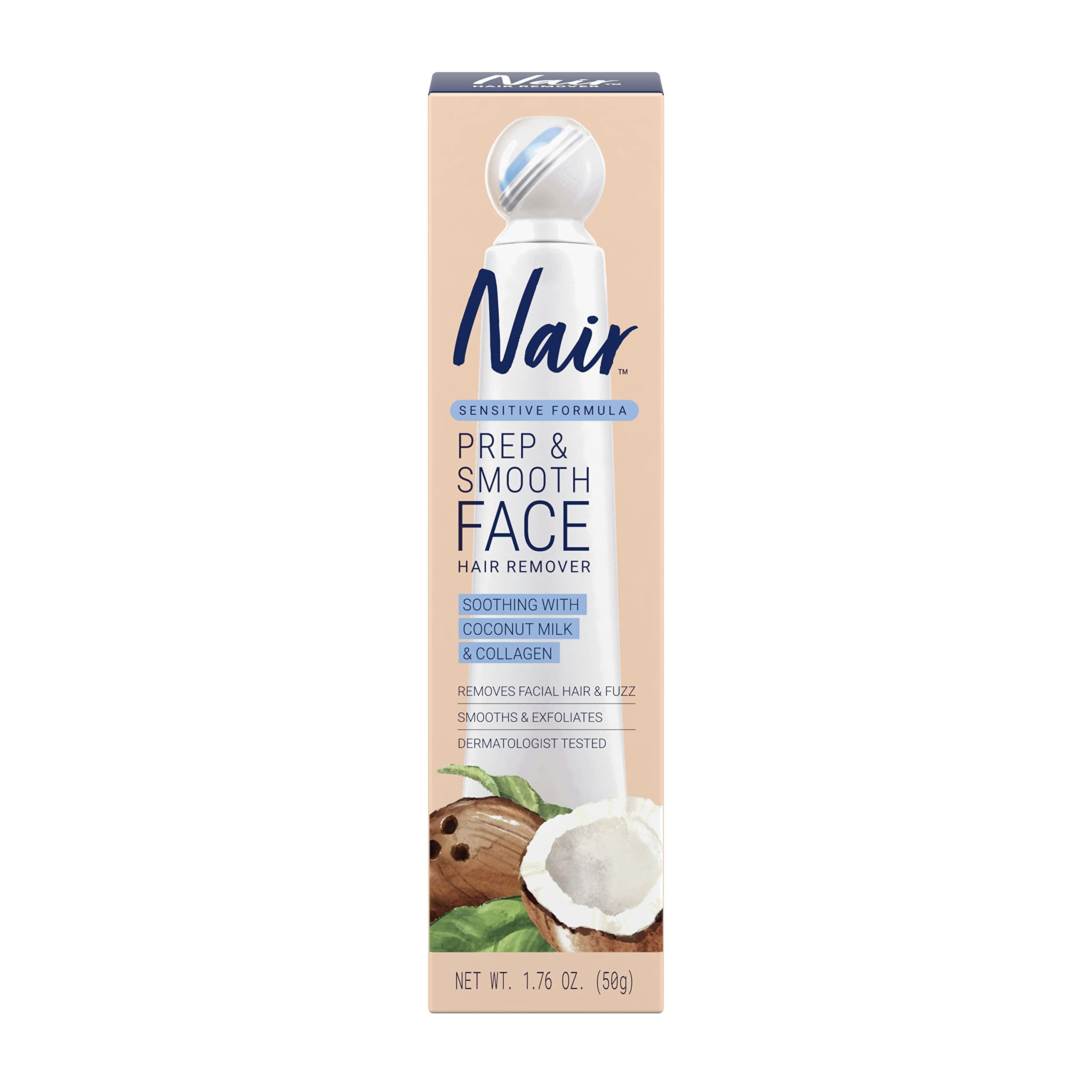 NAIR Prep & Smooth Face, Exfoliating Facial Hair Removal for Woman ...