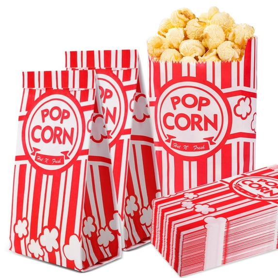 NAISHIER 100 Pieces Paper Popcorn Bags, 1 oz Popcorn Bags Individual ...