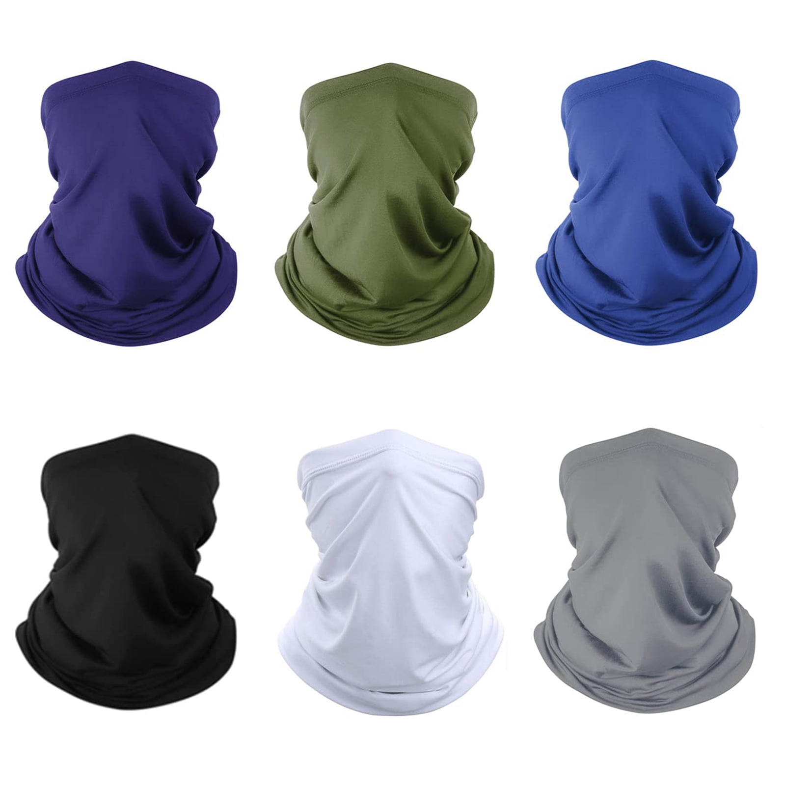 NAISHIER 6 Pack Neck Gaiter Bandana Face Mask Cooling Gator Mask Face ...