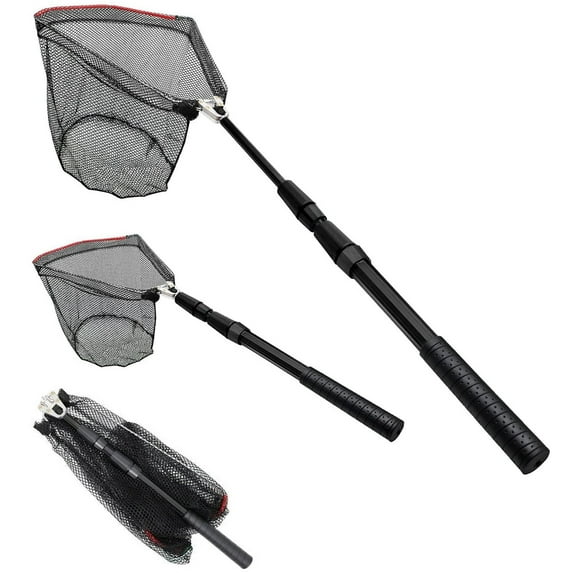 NAISHIER Foldable Fishing Nets with Long Handle, Easy Catch Release for ...