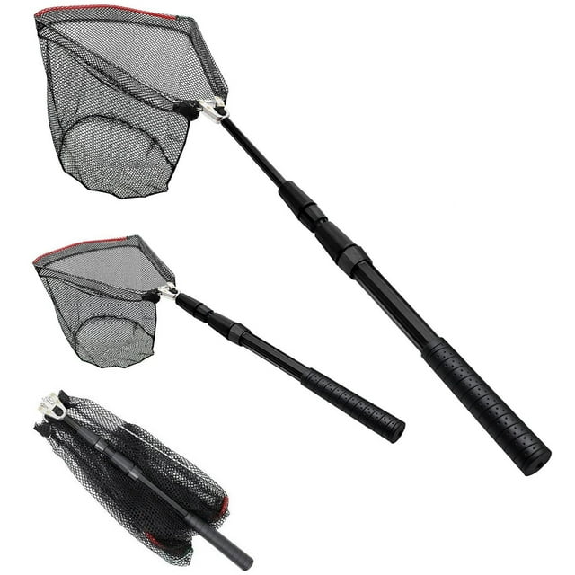 NAISHIER Foldable Fishing Nets with Long Handle, Easy Catch Release for ...