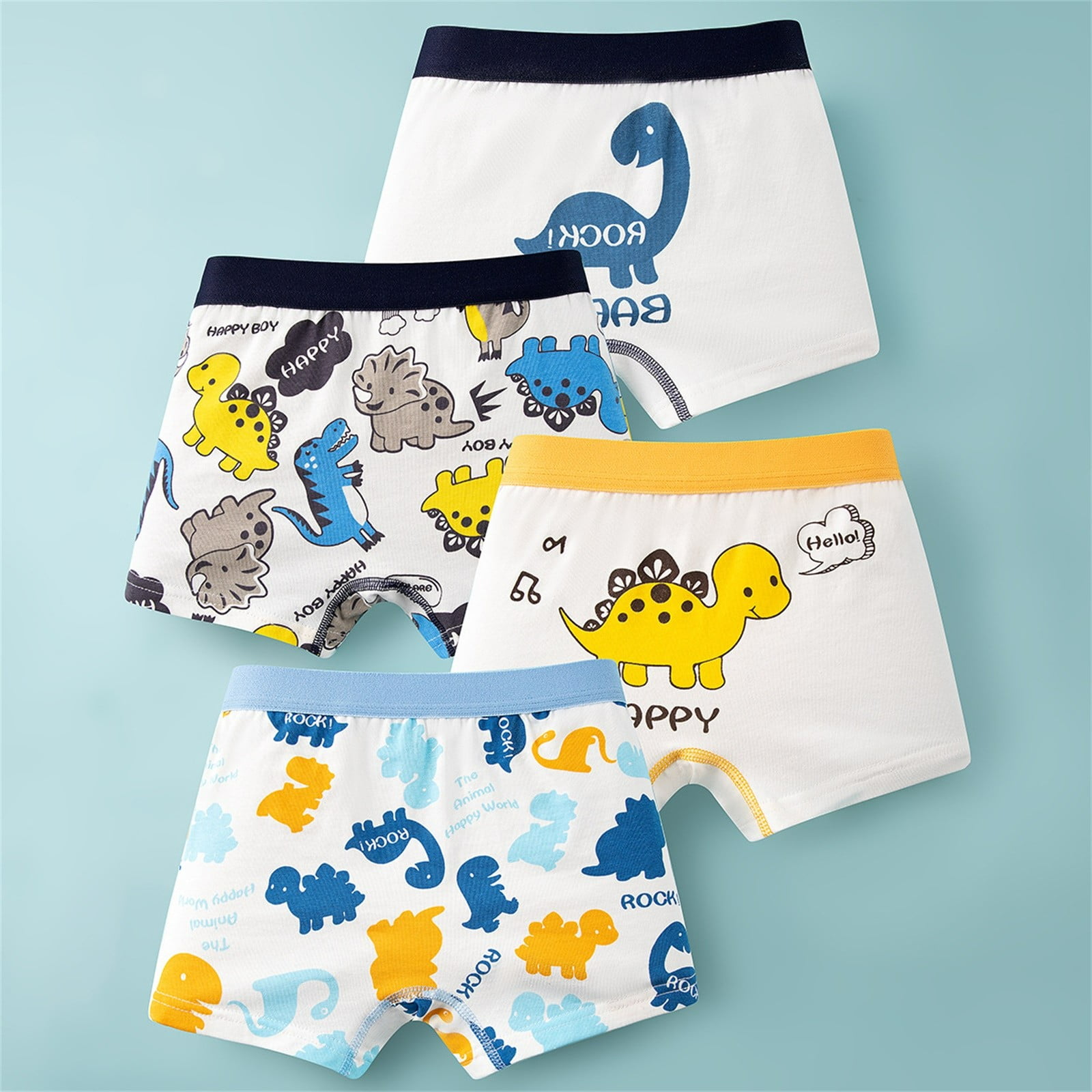 NAISIBABY Boys Boxer Briefs, Cotton Soft Comfort 4-Pack Underwear White ...