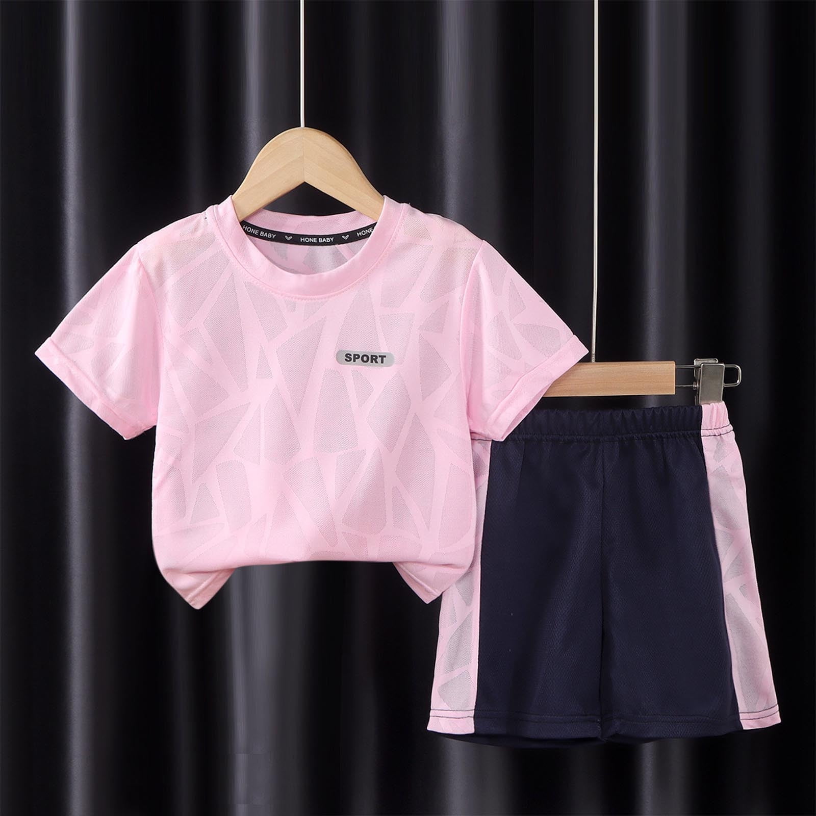 NAISIBABY Boys Girls Athletic Sets 2-Piece, Short Sleeve Performance T ...