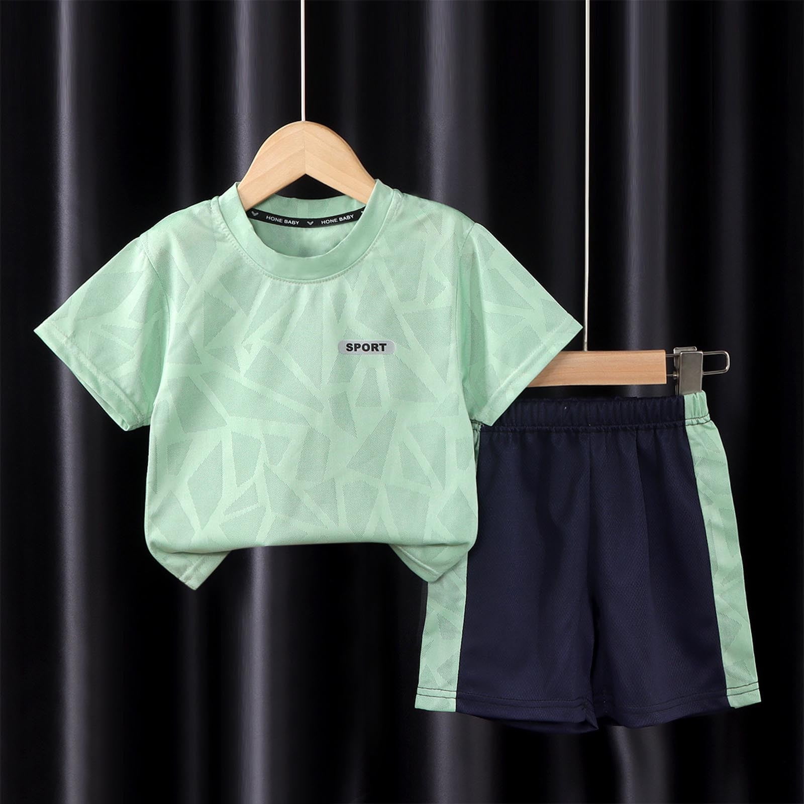 NAISIBABY Boys Girls Athletic Sets 2-Piece, Short Sleeve Performance T ...