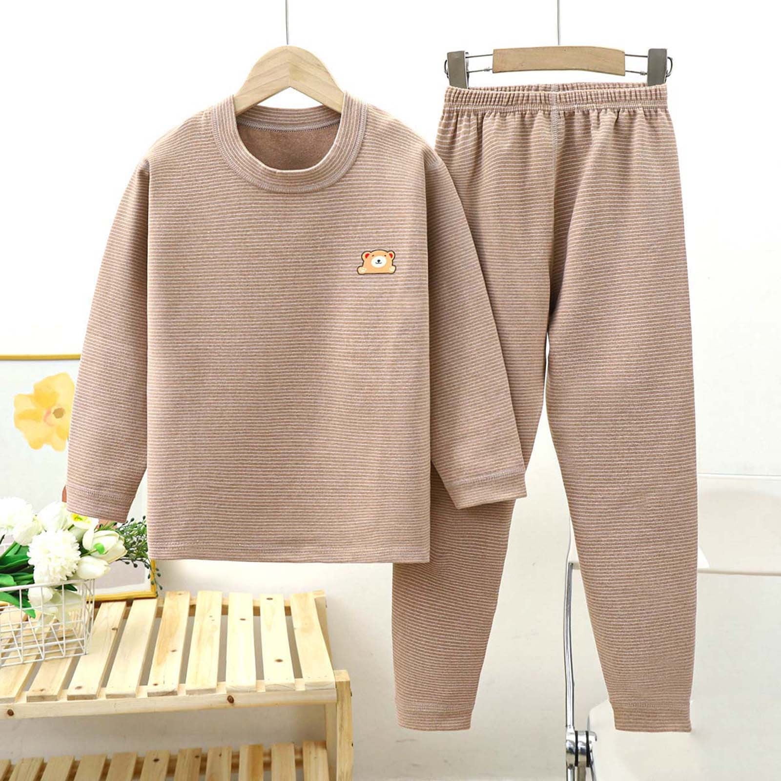 NAISIBABY Boys Girls Pajamas Sets, Long Sleeve Thermal Comfy Casual ...