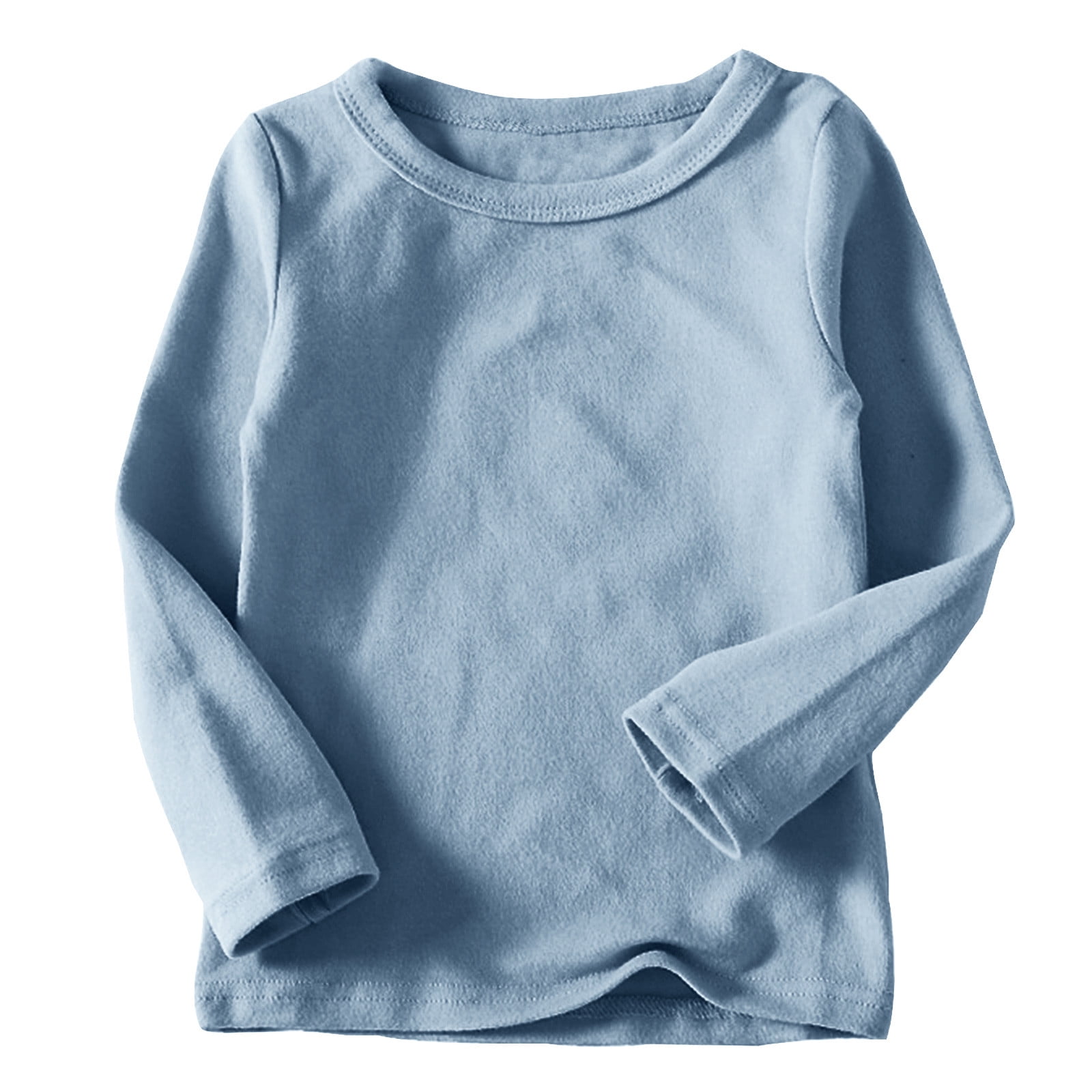 NAISIBABY Boys Girls Shirt, Solid Color Crew Neck Long Sleeve Kids ...