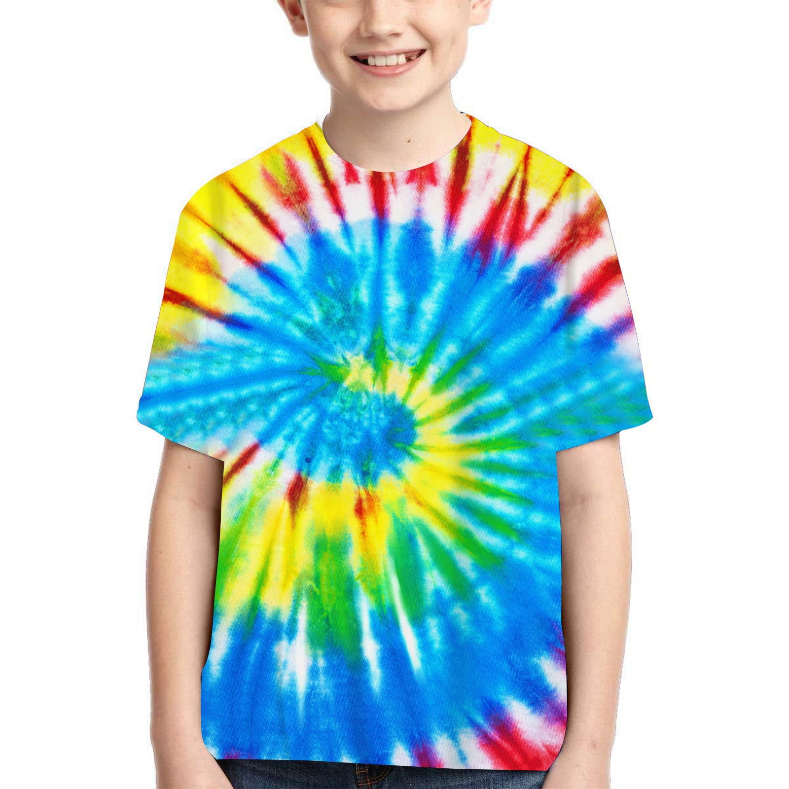 NAISIBABY Boys Short Sleeve, Colorful Prints Crew Neck Cotton T-Shirt ...