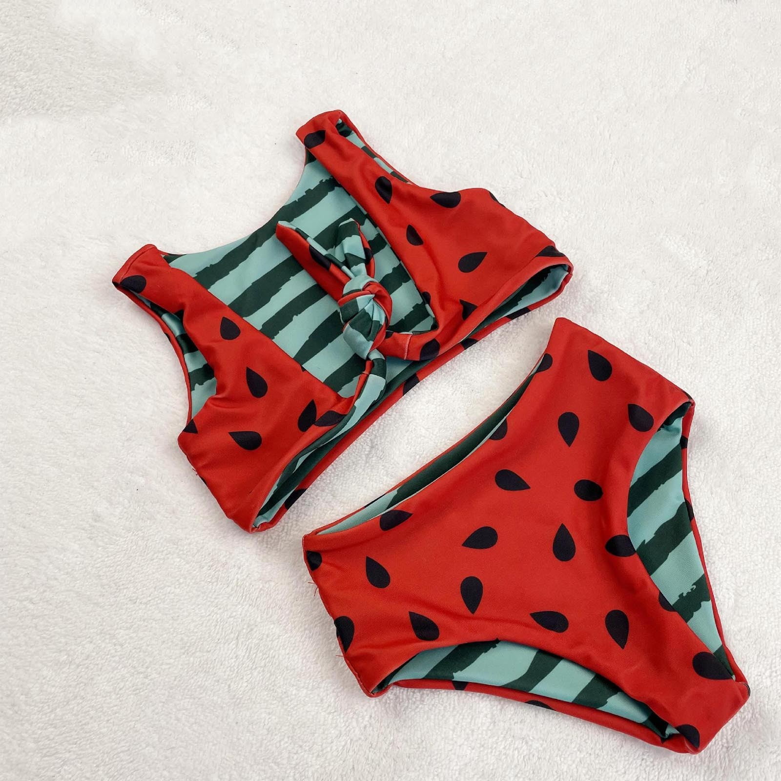 NAISIBABY Girls Bikini Top and Bottom Swimsuit, Bow Back Cute Prints ...