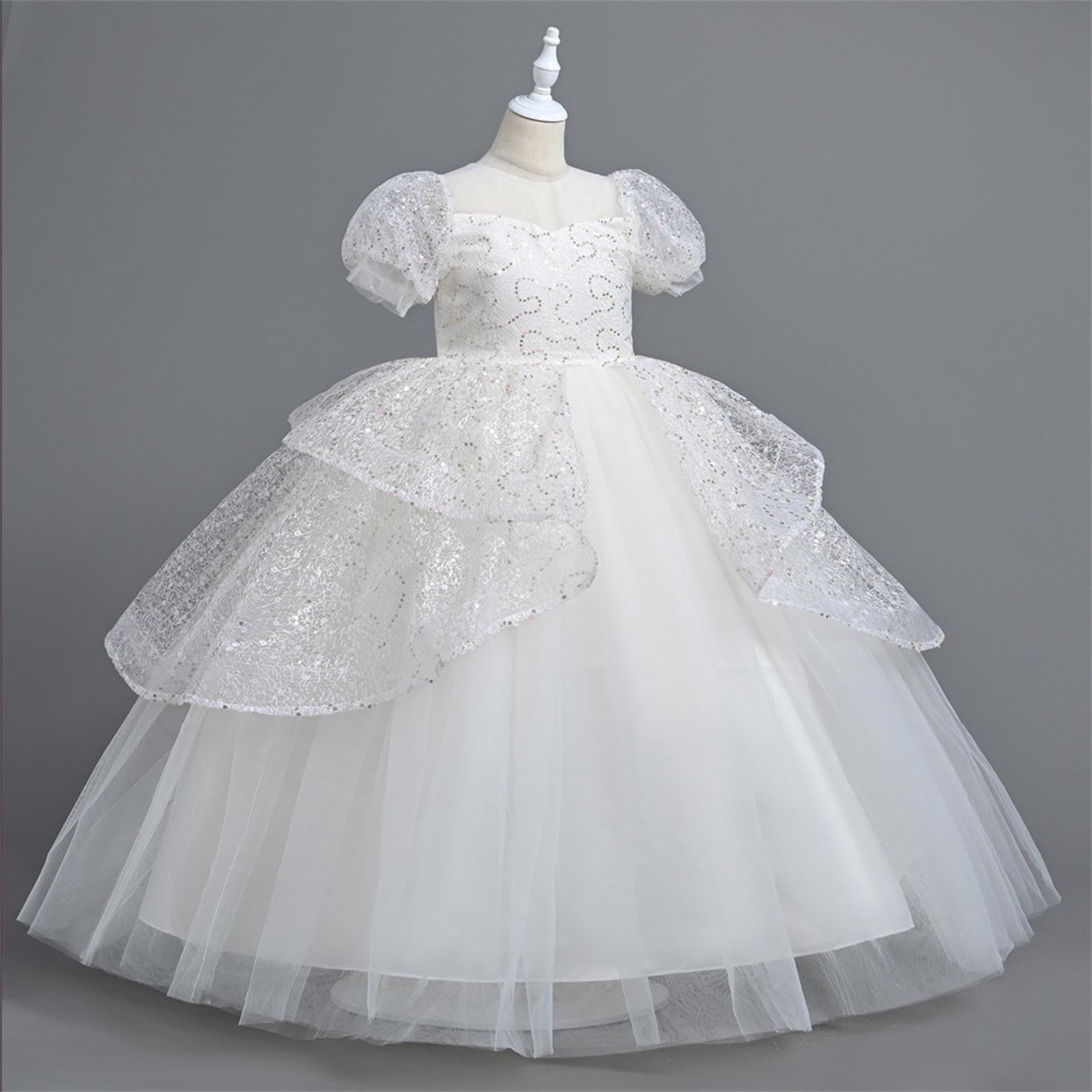NAISIBABY Girls Formal Pageant Dress, Embroidery Mesh Wedding Birthday ...