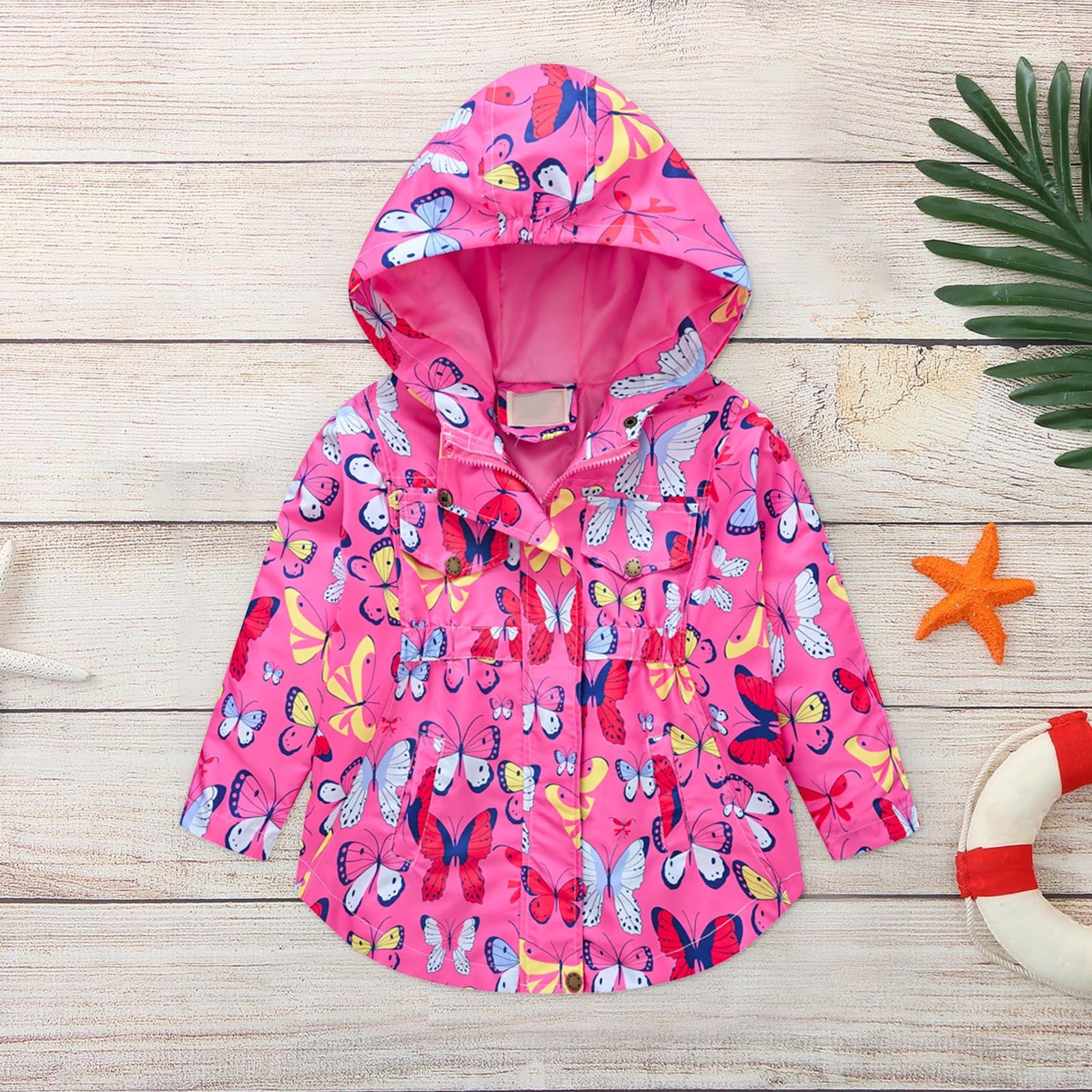NAISIBABY Girls Jacket, Lightweight Cute Pattern Outerwear Windbreaker ...