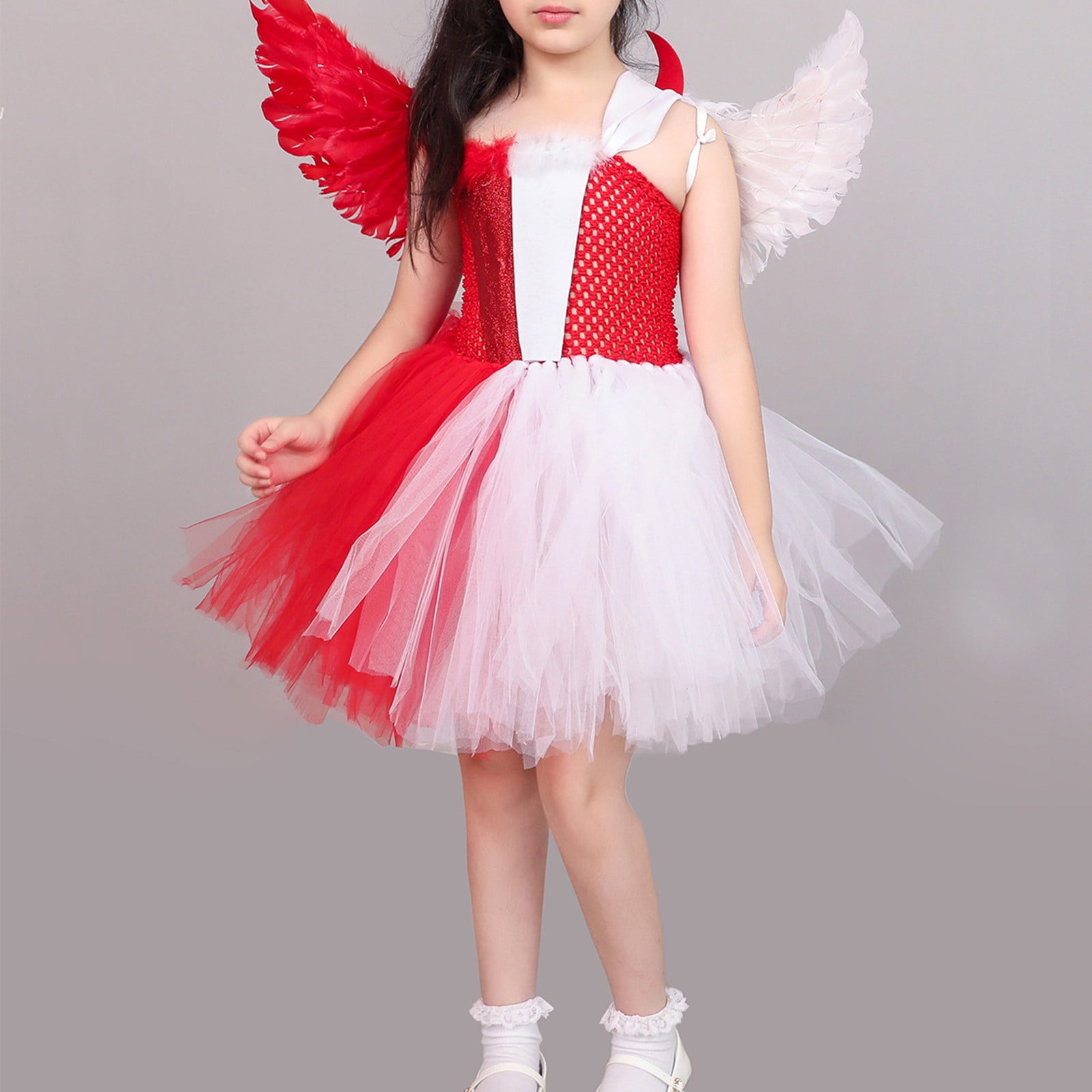 NAISIBABY Girls Party Angel Princess Dress, Sequin Mesh Gowns Dresse ...