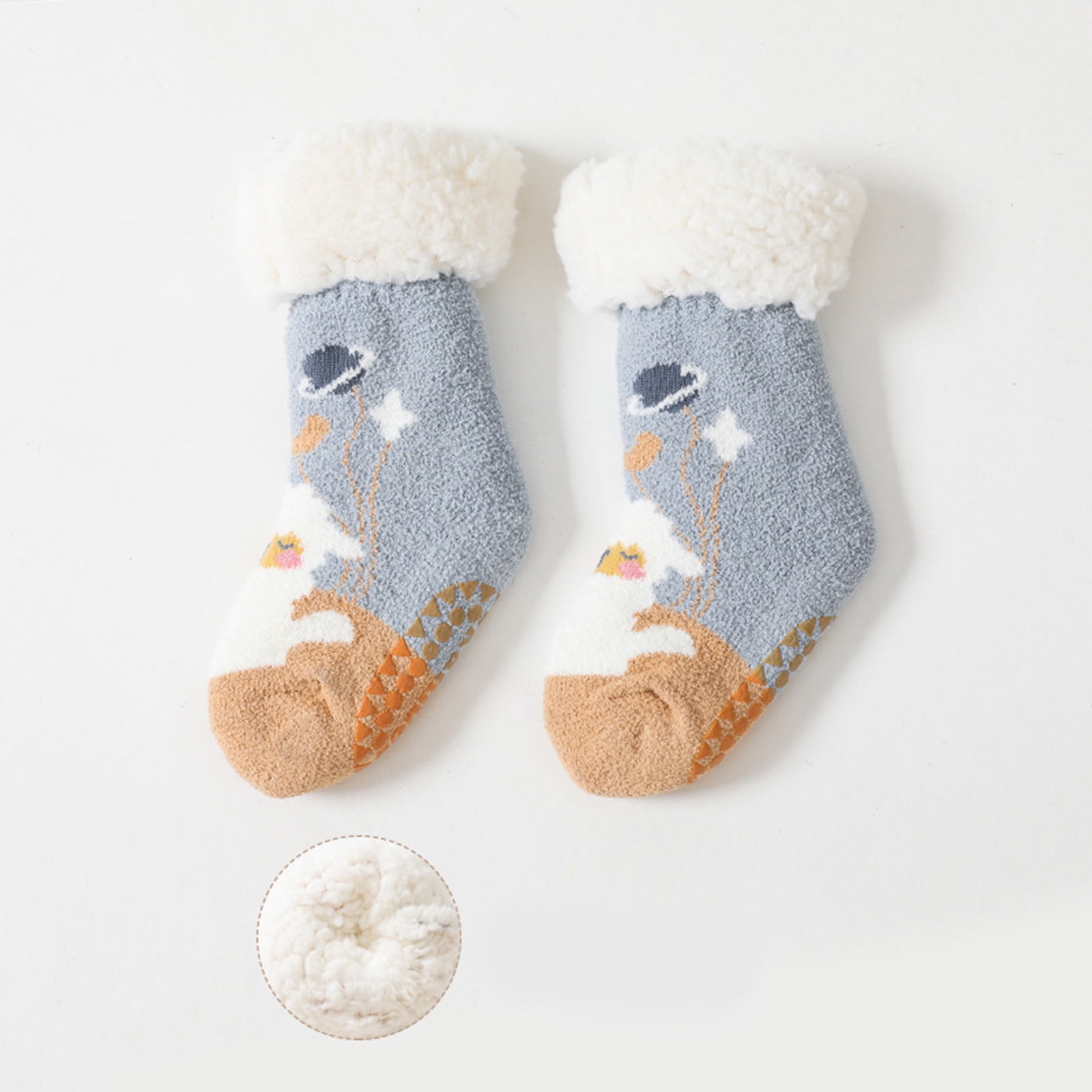 NAISIBABY Kids Boys Girls Socks, Non Slip New Warm Thickened Velvet ...