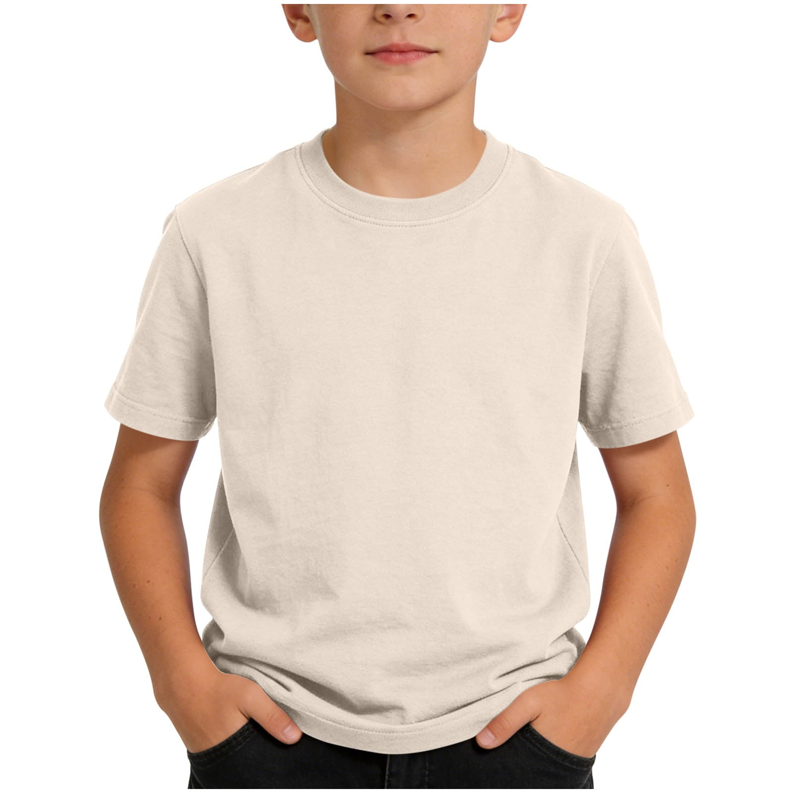 NAISIBABY Kids Boys T-Shirt, Short Sleeve Crew Neck Comfy Cotton Summer ...