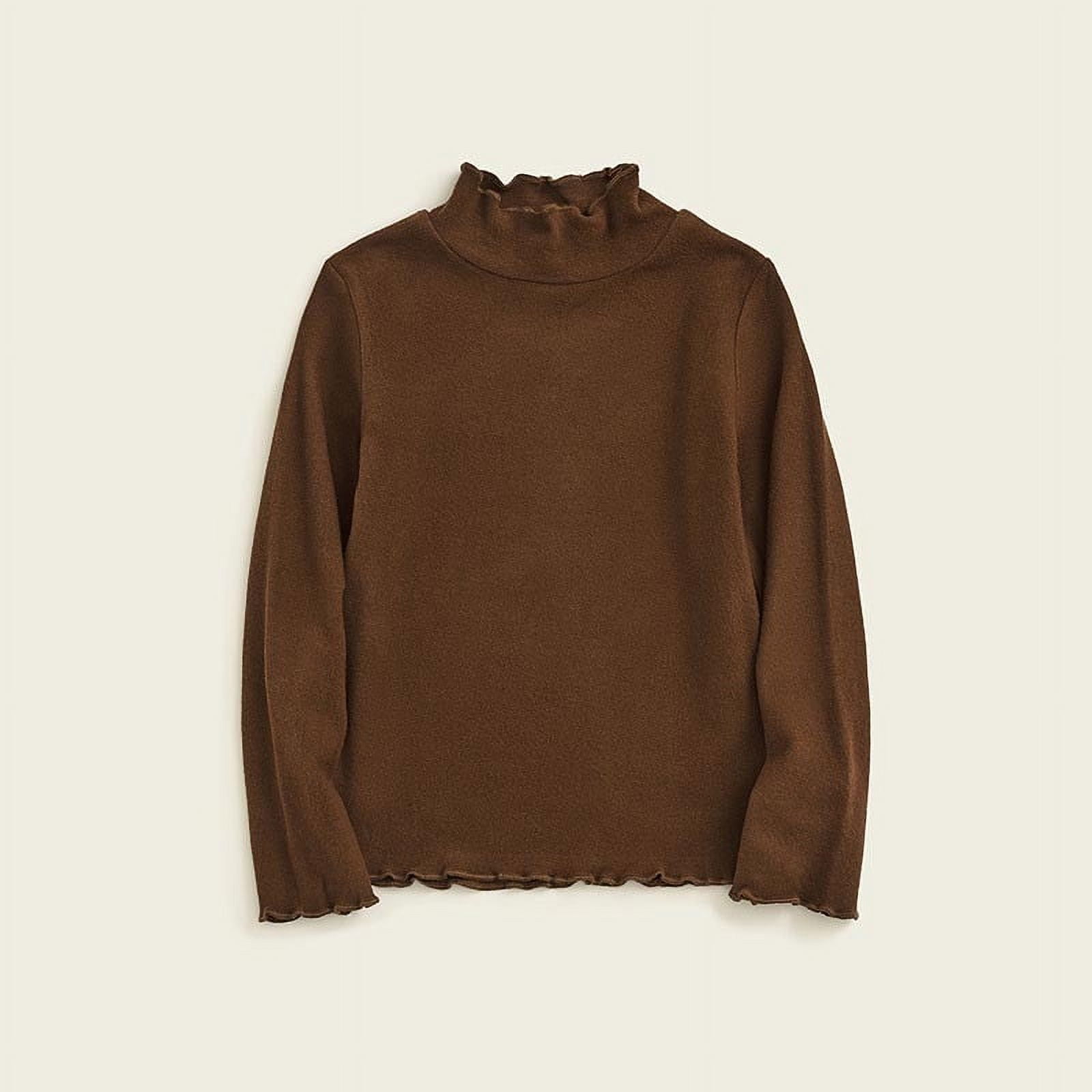 NAISIBABY Long Sleeve Shirts for Girls, Solid Color Cotton High Neck ...