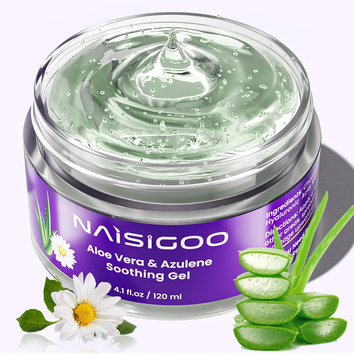 NAISIGOO Azulene & Aloe Vera Gel Soothing Aloe Vera gel for Face Body ...