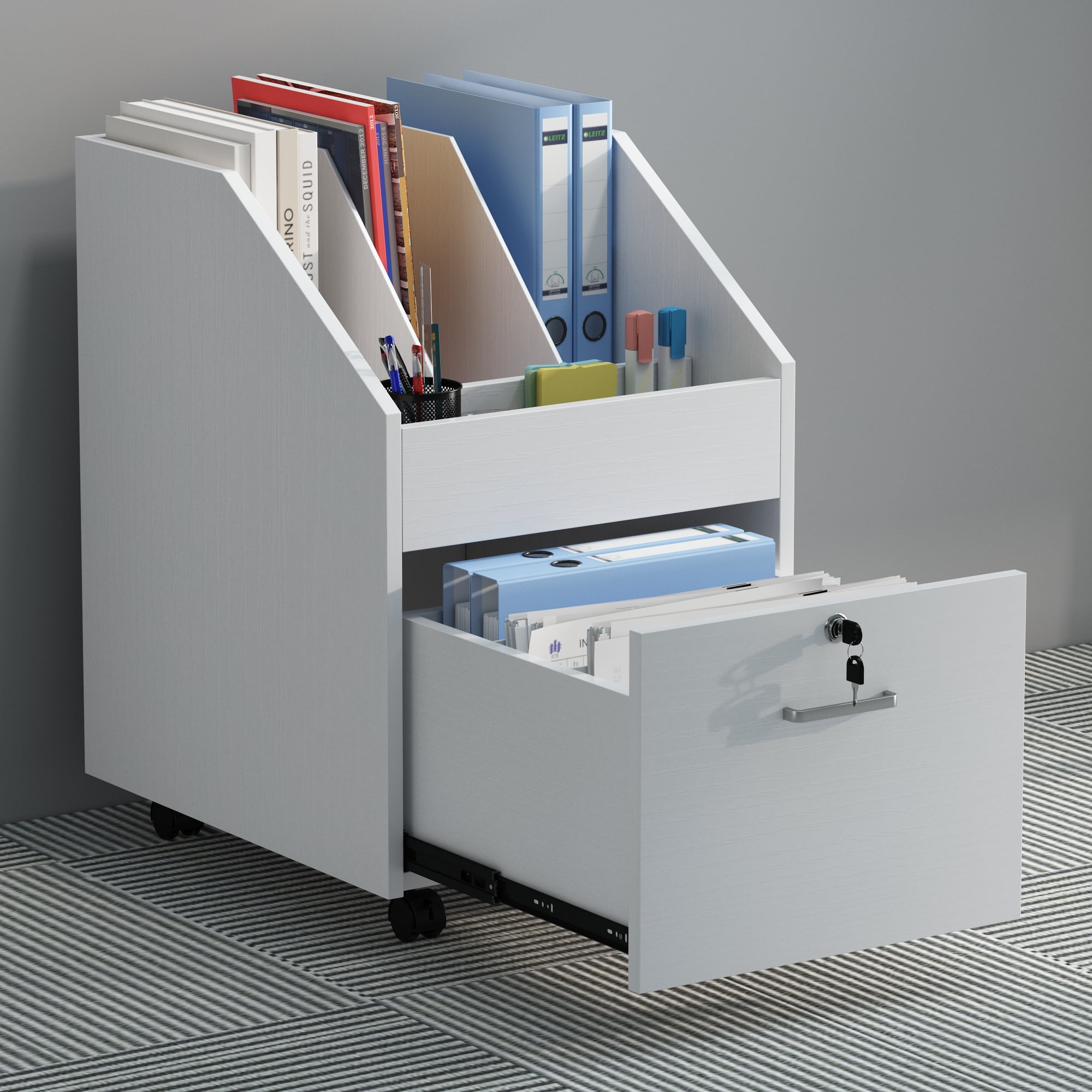 NAIYUFA Mobile File Cabinet with drawers,lock,Rolling Filing Cabinet ...