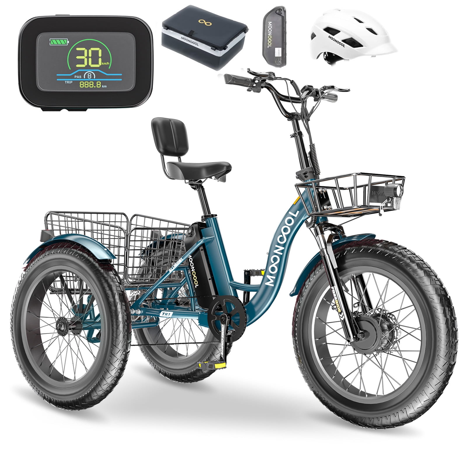 NAIZEA 20"*4" Fat Tire Electric Tricycle for Adults, 45miles Long Range ...