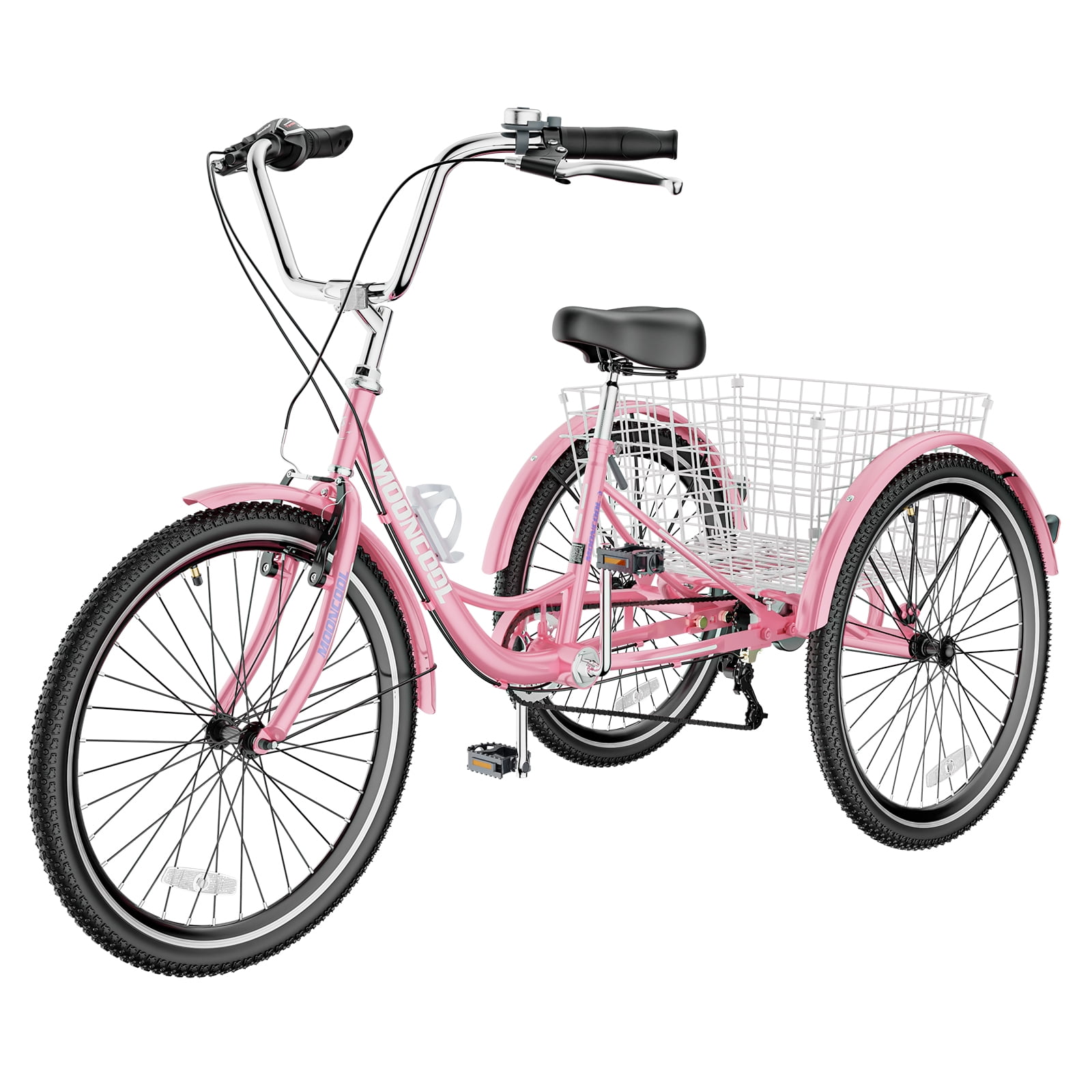 NAIZEA 24" Adult Tricycles, 7 Speed Three Wheel Tricycle Bike Cruiser ...