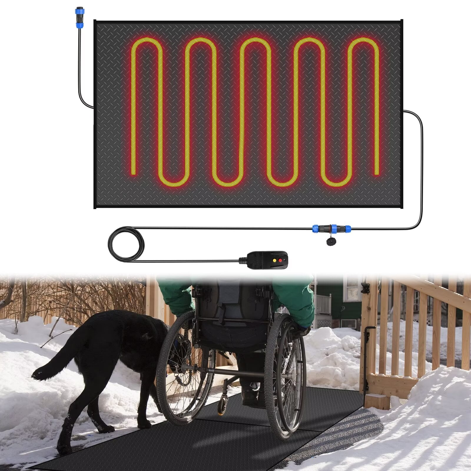 NAIZEA 36x5 ft Heated Anti-Slip Snow Melting Mat for Walkways and ...