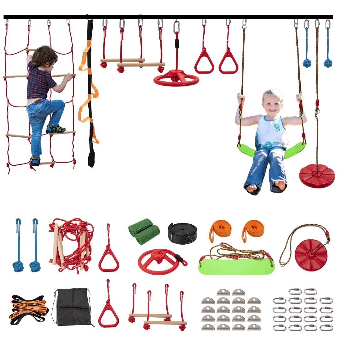 NAIZEA 60FT Ninja Warrior Obstacle Course (13 Obstacles), Ninja ...