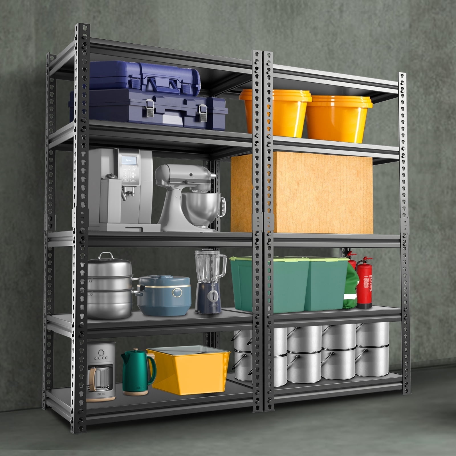 NAIZEA 72" Garage Storage Shelves, Adjustable Metal Shelving Unit，Heavy ...