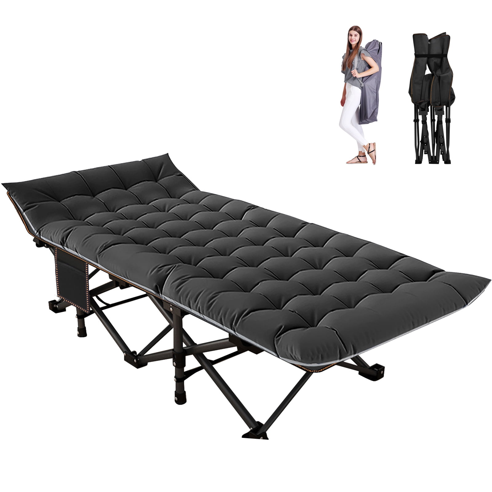 NAIZEA 75" Folding Bed Cot for Adults, Portable Sleeping Cot Guest Bed ...