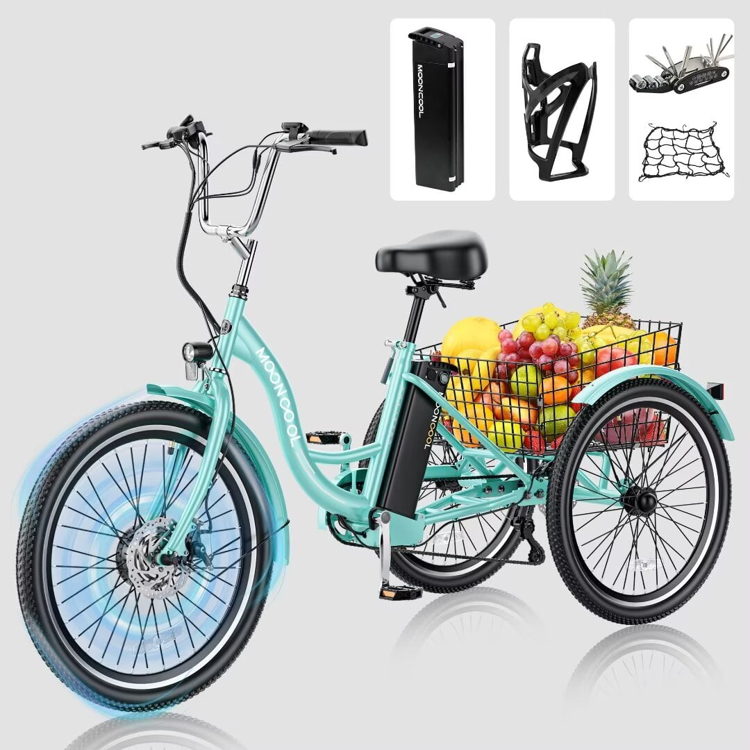 NAIZEA Adult Electric Tricycles, 3 Wheel Electric Bike, 15.5 mph 500W ...